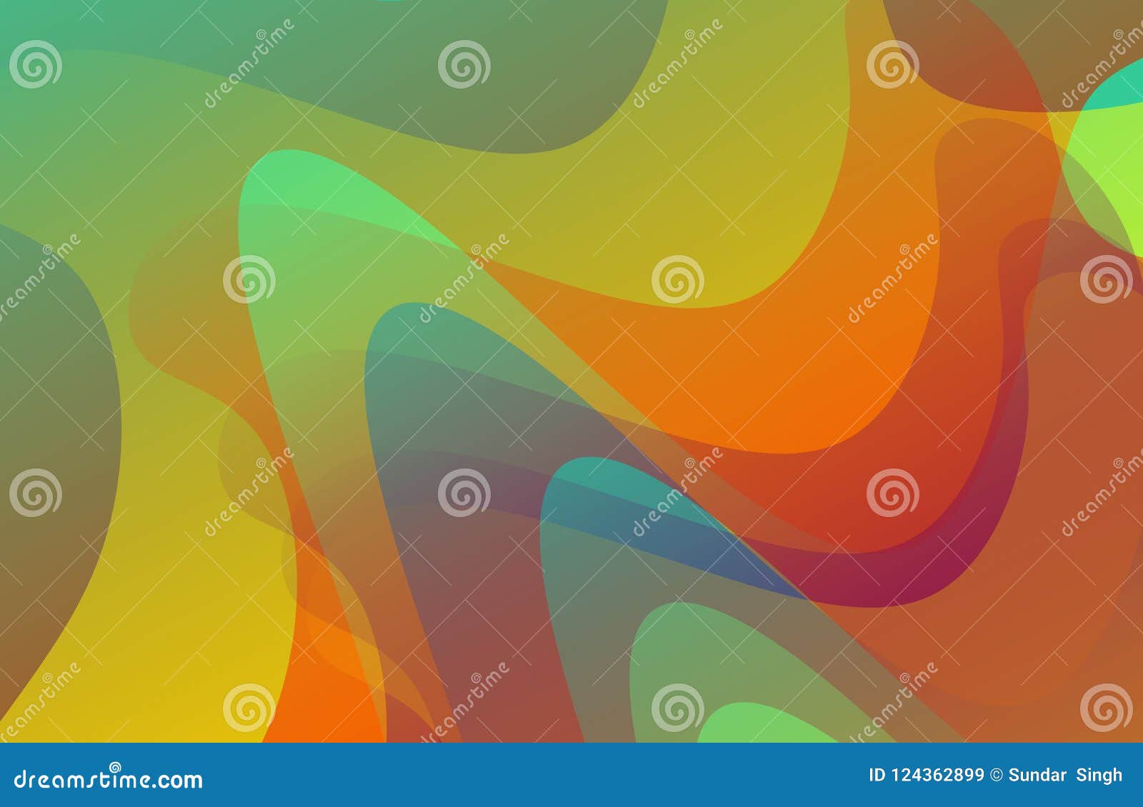 Abstract Vector Multicolored Shaded Wavy Background with Bubbles ...