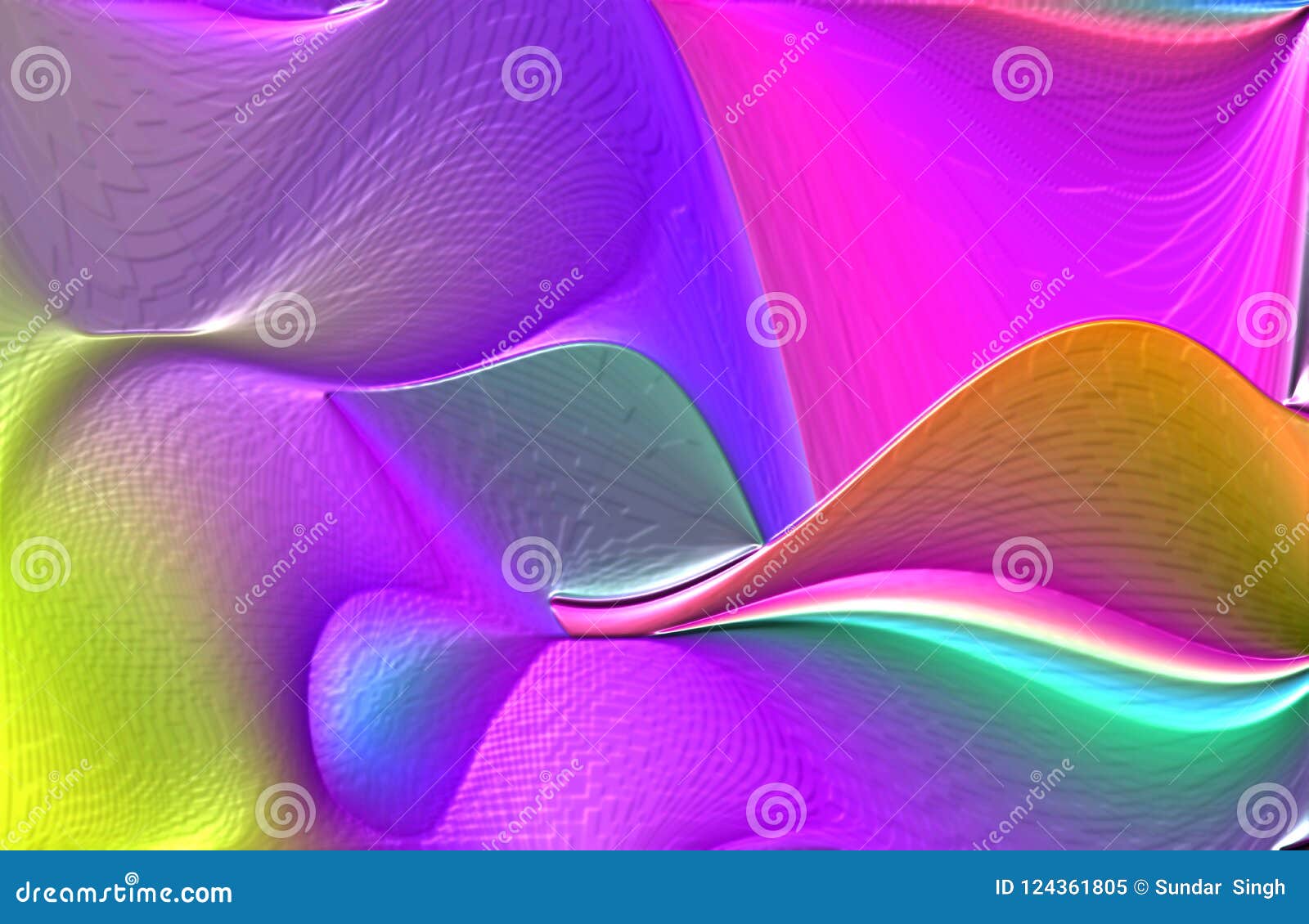 Abstract Vector Multicolored Shaded Wavy Background with Bubbles ...