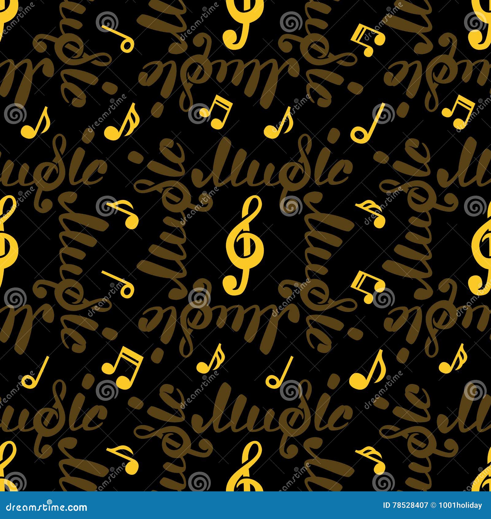 Abstract Vector Music Seamless Pattern Stock Vector - Illustration of ...