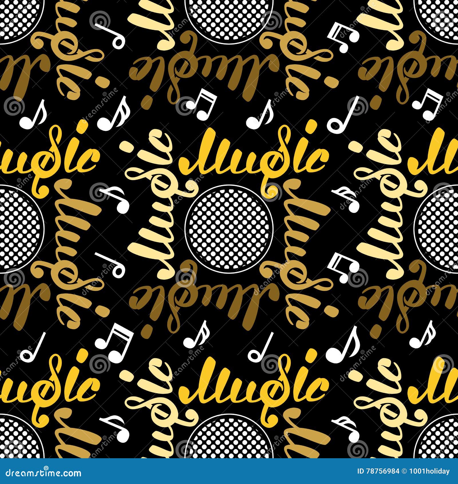 Abstract Vector Music Seamless Pattern Stock Vector - Illustration of ...