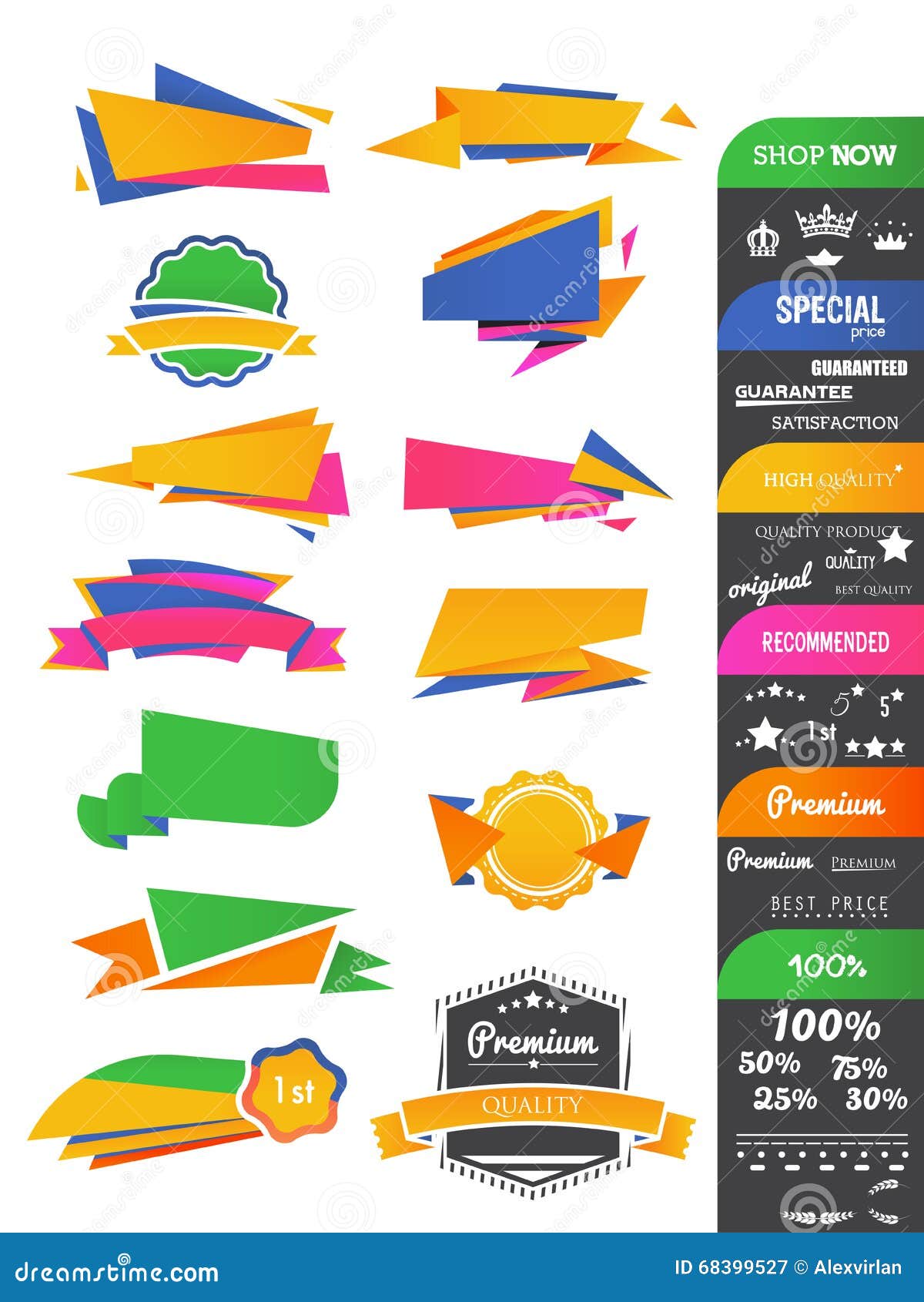 Abstract Vector Pack of Modern Colorful Labels Stock Vector ...