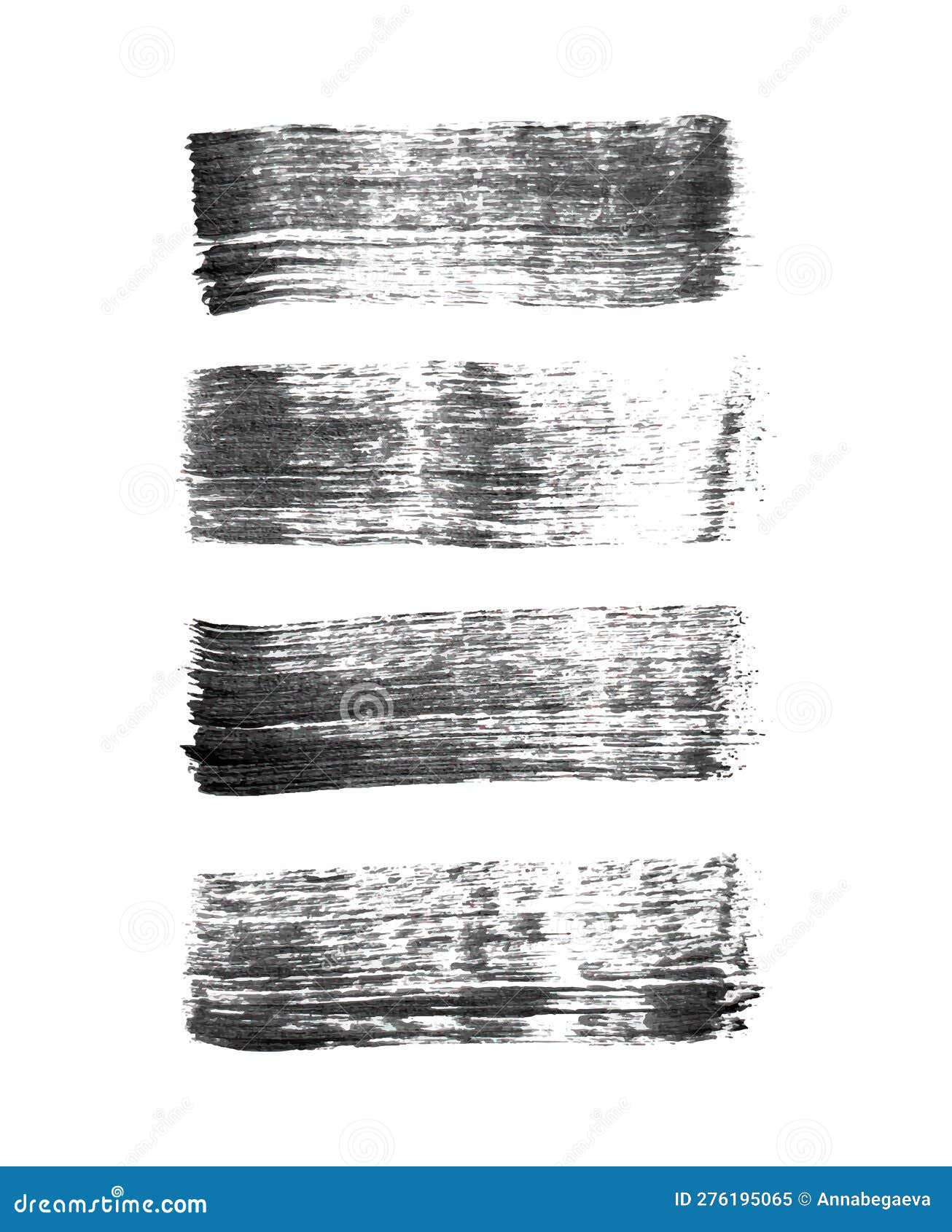 Abstract Vector Paint Smears Set. Hand Drawn Design Element. Black Ink ...