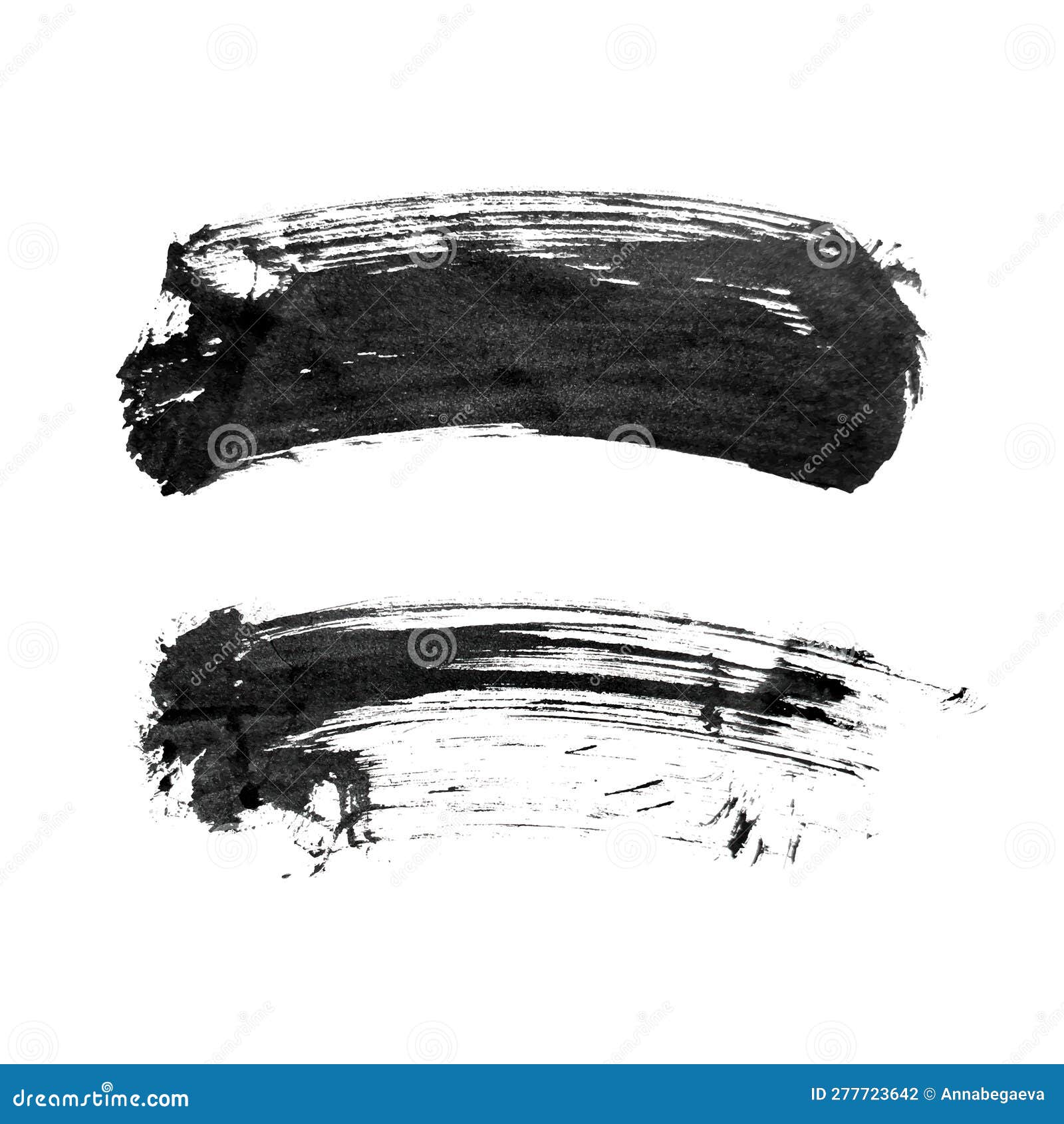 Abstract Vector Paint Smears Set. Hand Drawn Design Element. Black Ink ...