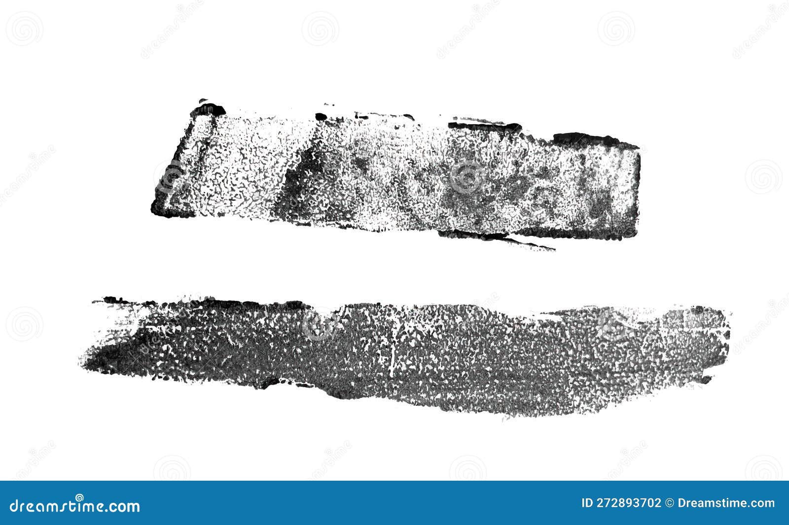 Abstract Vector Paint Smears Set. Hand Drawn Design Element. Black Ink ...