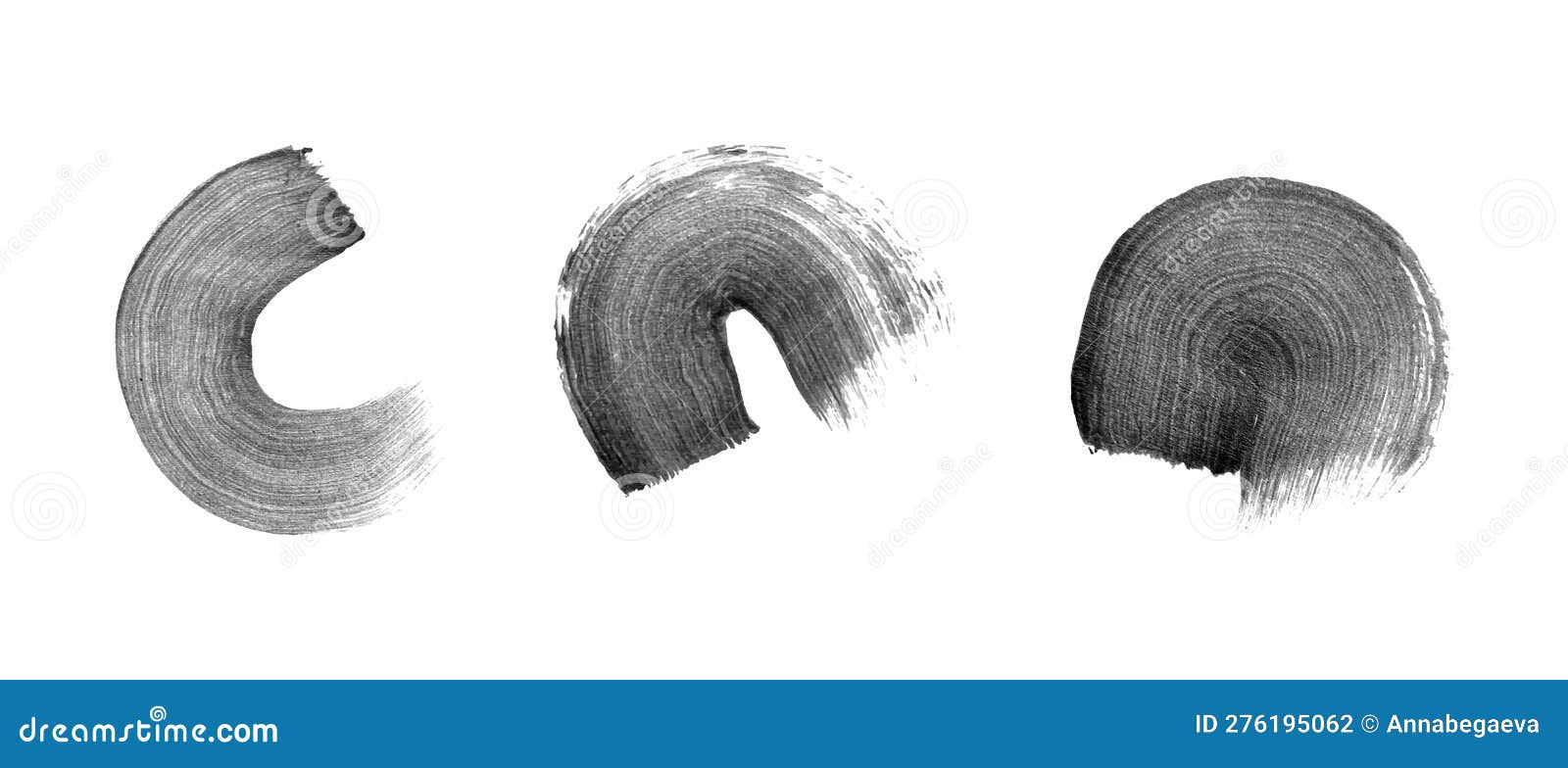 Abstract Vector Paint Smears Set. Hand Drawn Design Element. Black Ink ...