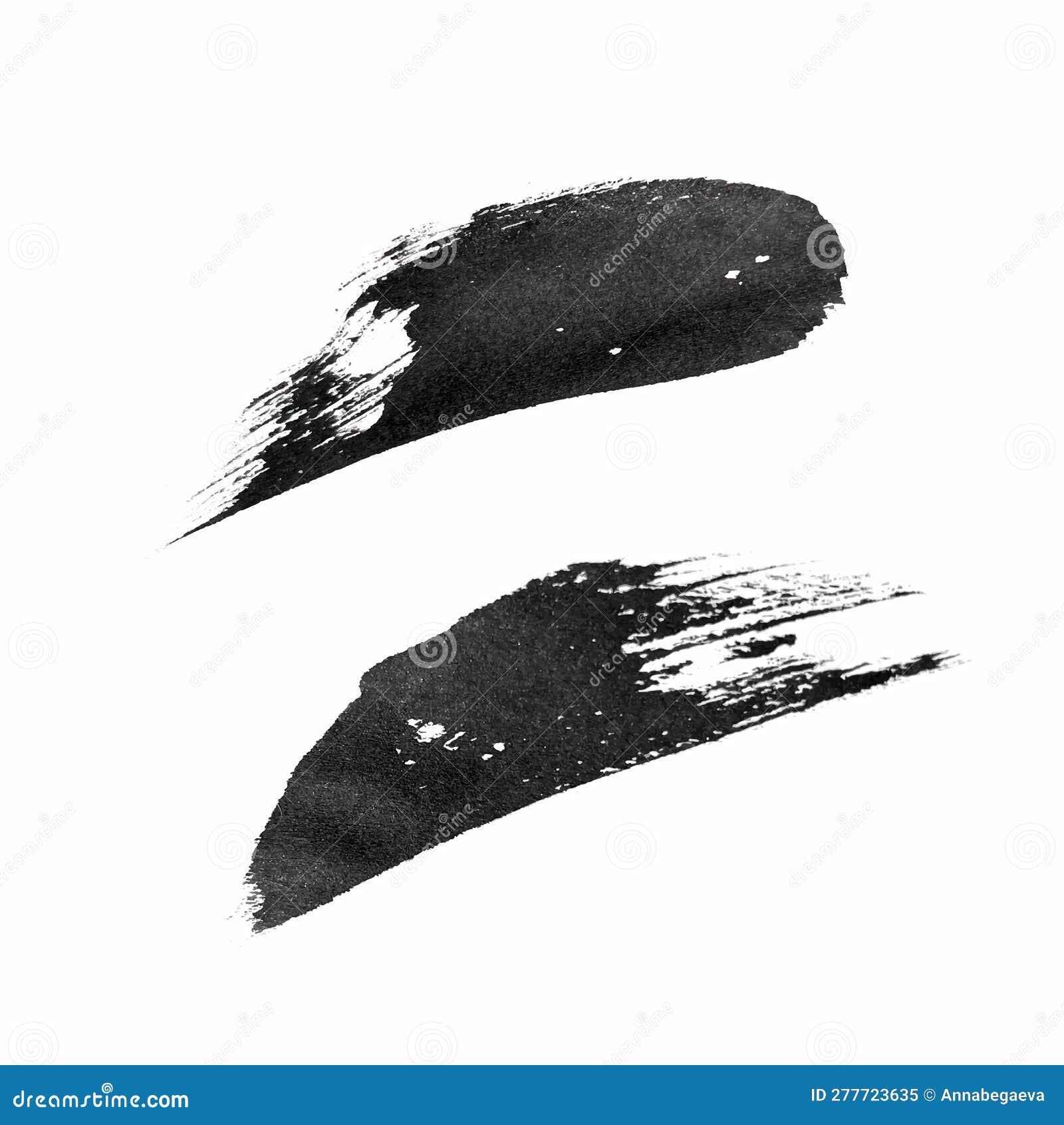 Abstract Vector Paint Smears Set. Hand Drawn Design Element. Black Ink ...