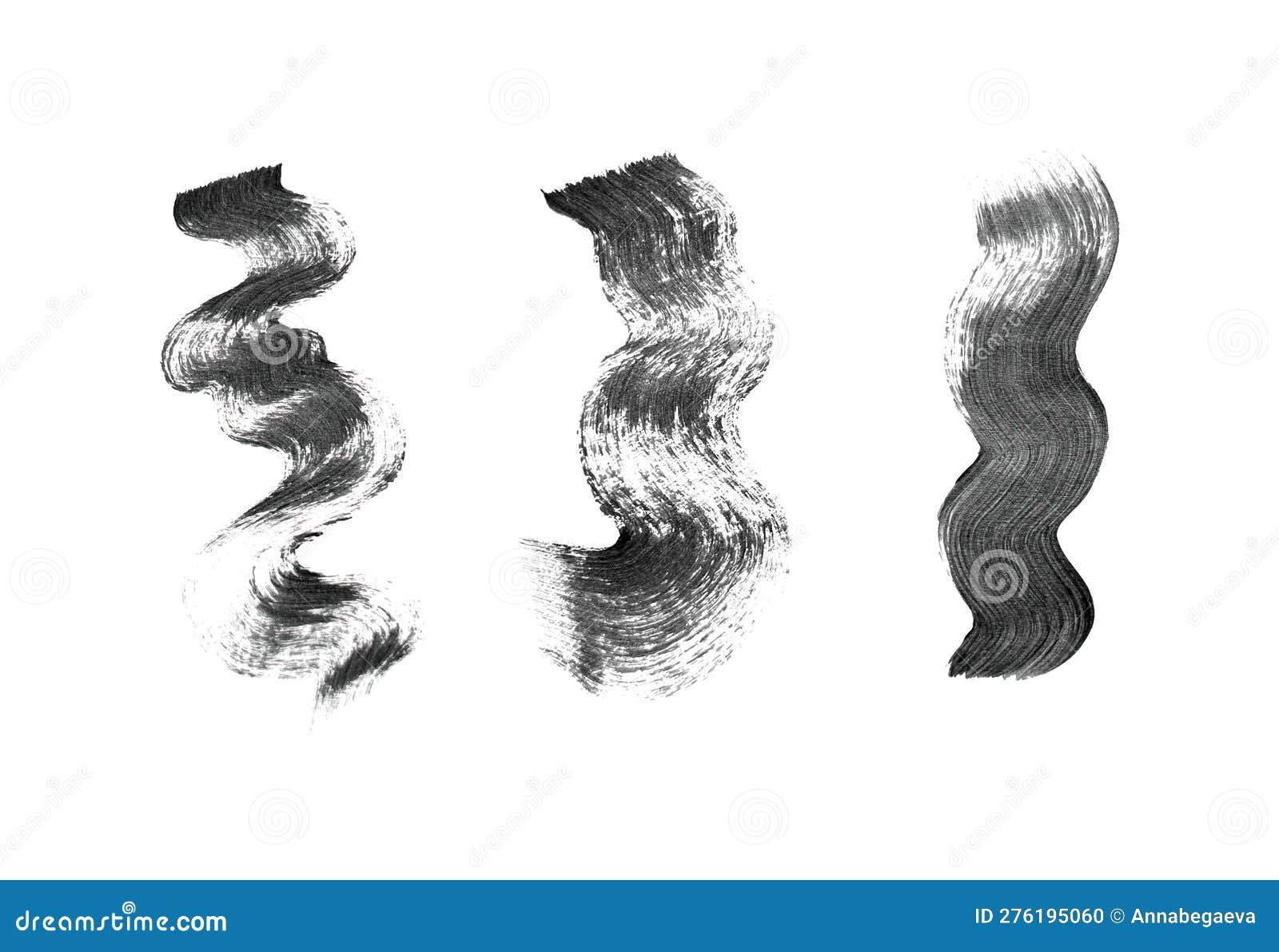 Abstract Vector Paint Smears Set. Hand Drawn Design Element. Black Ink ...