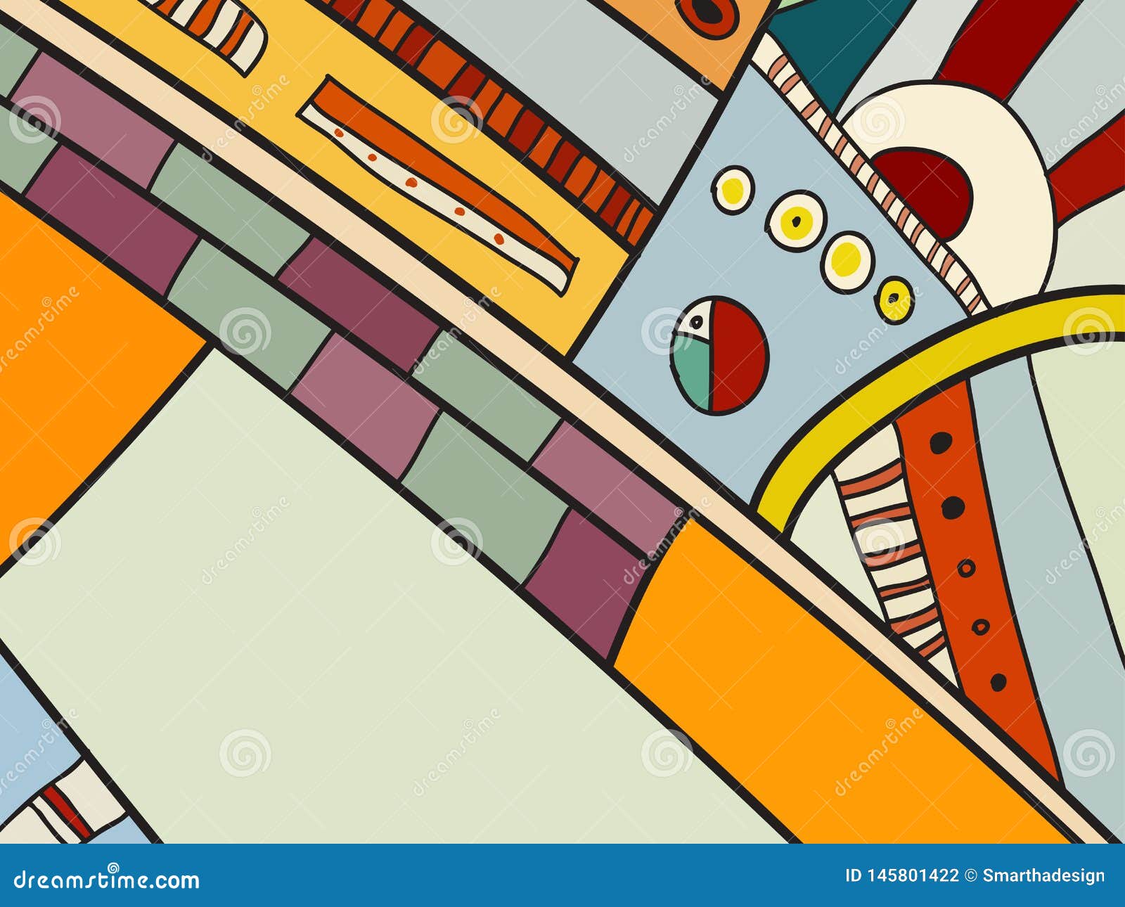 Abstract Vector Pattern, Black and White Doodles. Background for Poster ...