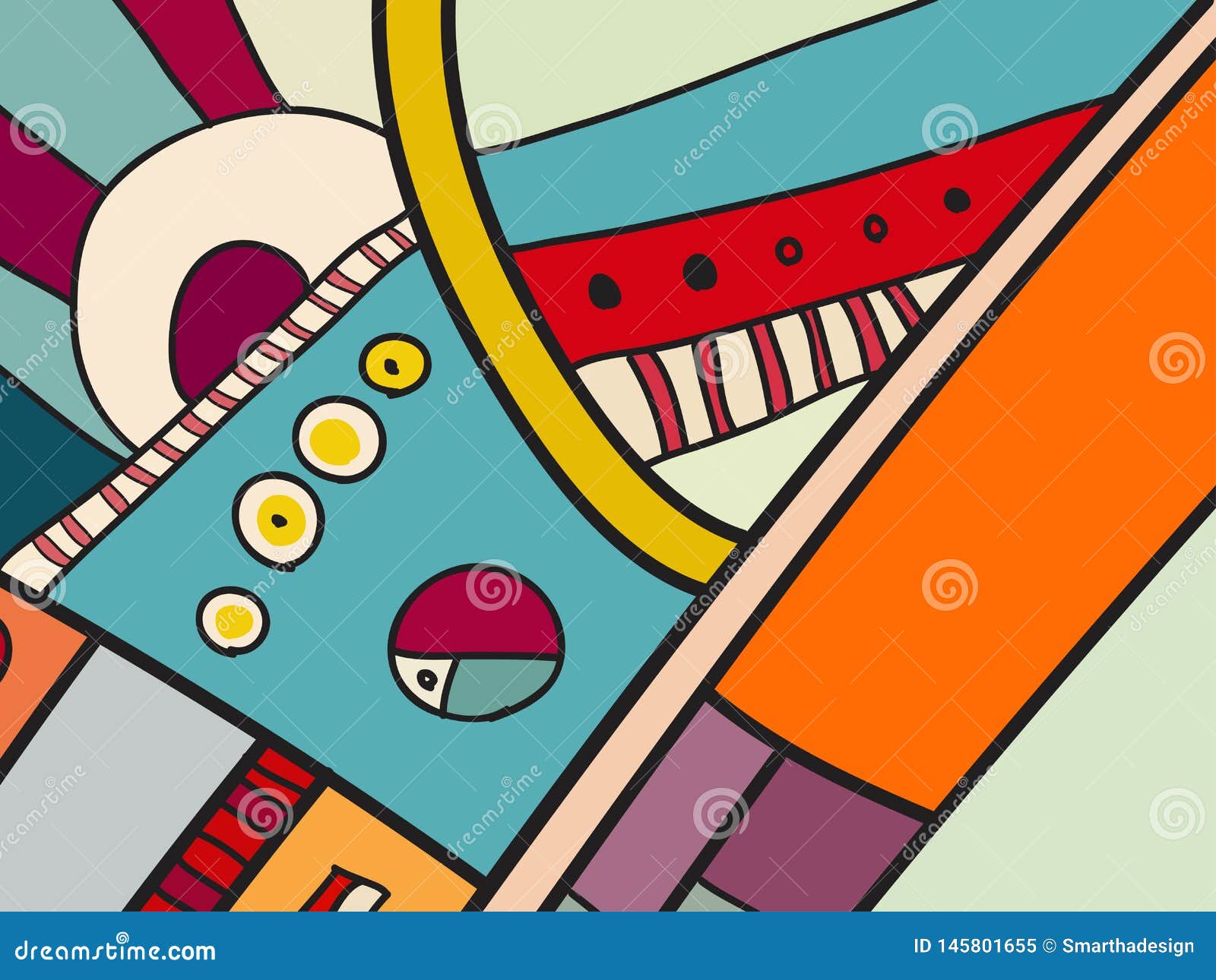 Abstract Vector Pattern, Black and White Doodles. Background for Poster ...