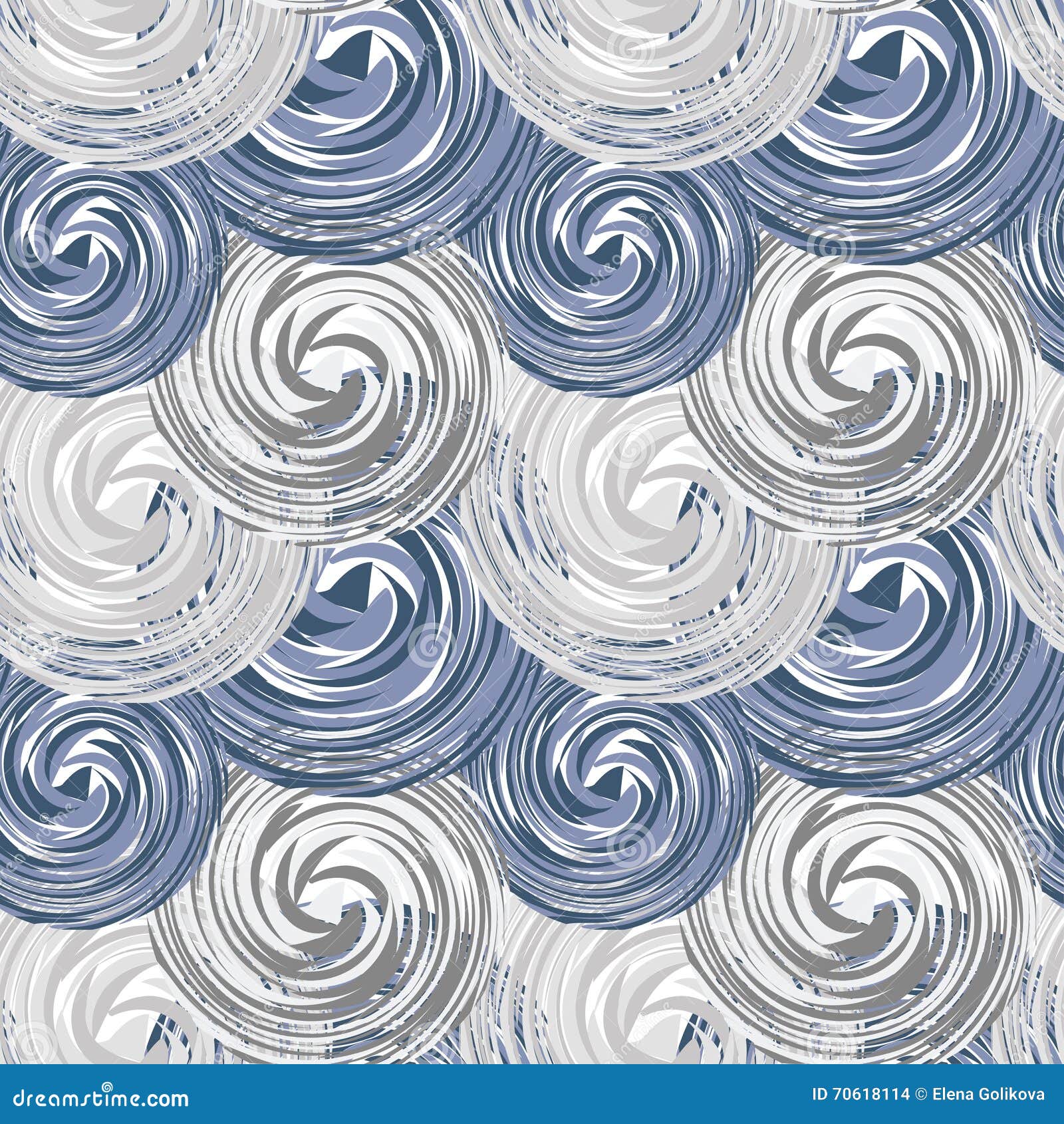 Abstract Vector Pattern Of Blue And Grey Stylized Circles Stock Vector