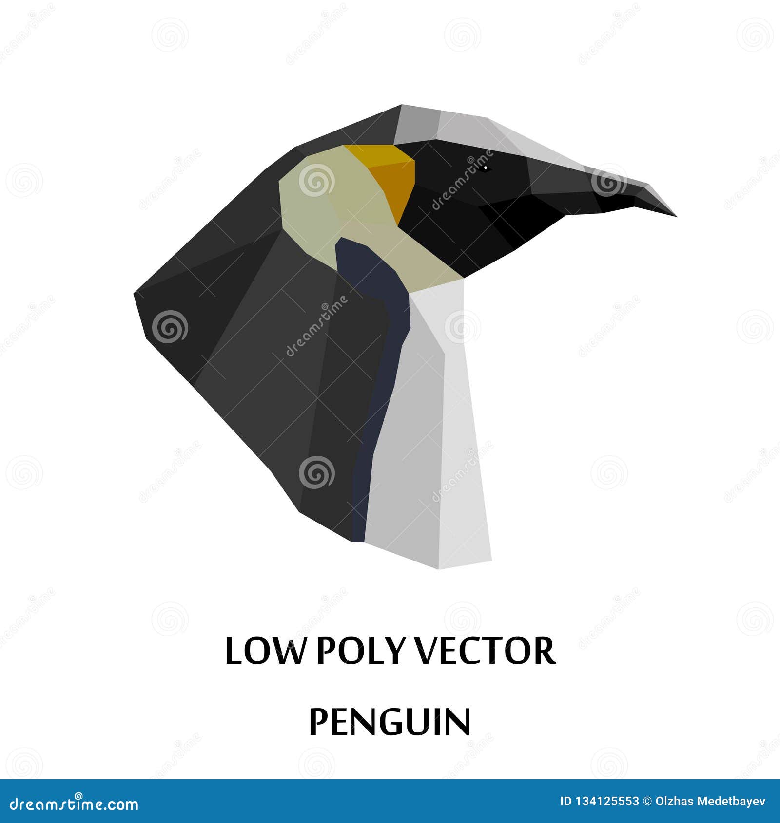 Abstract Vector Penguins Head in Low Poly Style. Stock Vector - Illustration of poly, antarctica ...