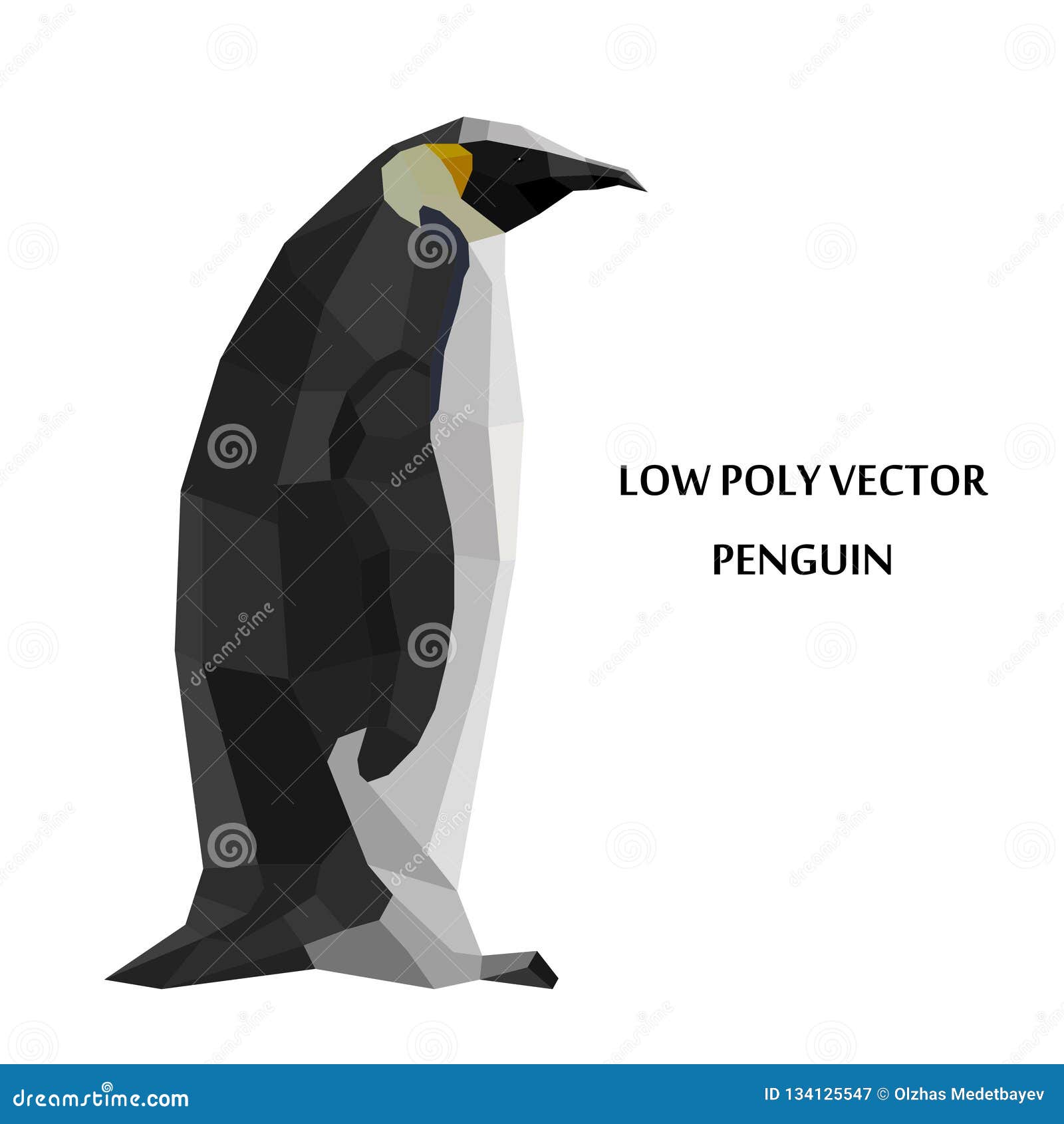 Abstract Vector Penguins Profile in Low Poly. Stock Vector ...