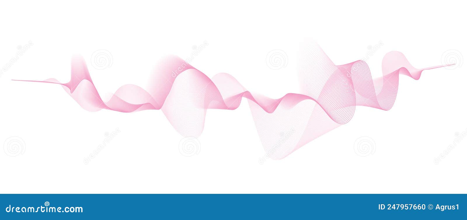 Abstract Vector Pink Wave Melody Lines on White Background Stock Vector ...