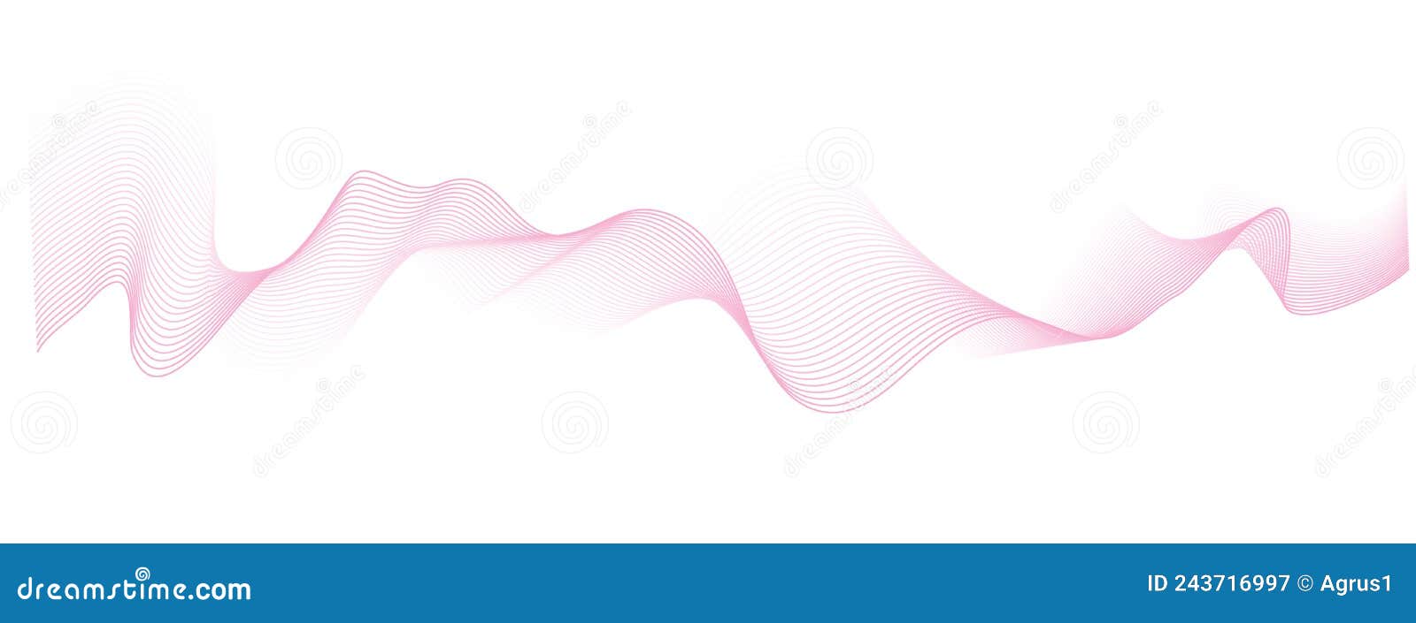 Abstract Vector Pink Wave Melody Lines on White Background Stock Vector ...