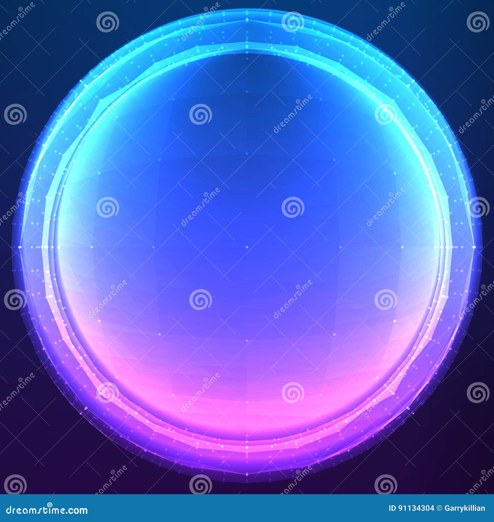 Abstract Vector Polygonal Cyber Sphere. Triangle Spherical Mesh ...