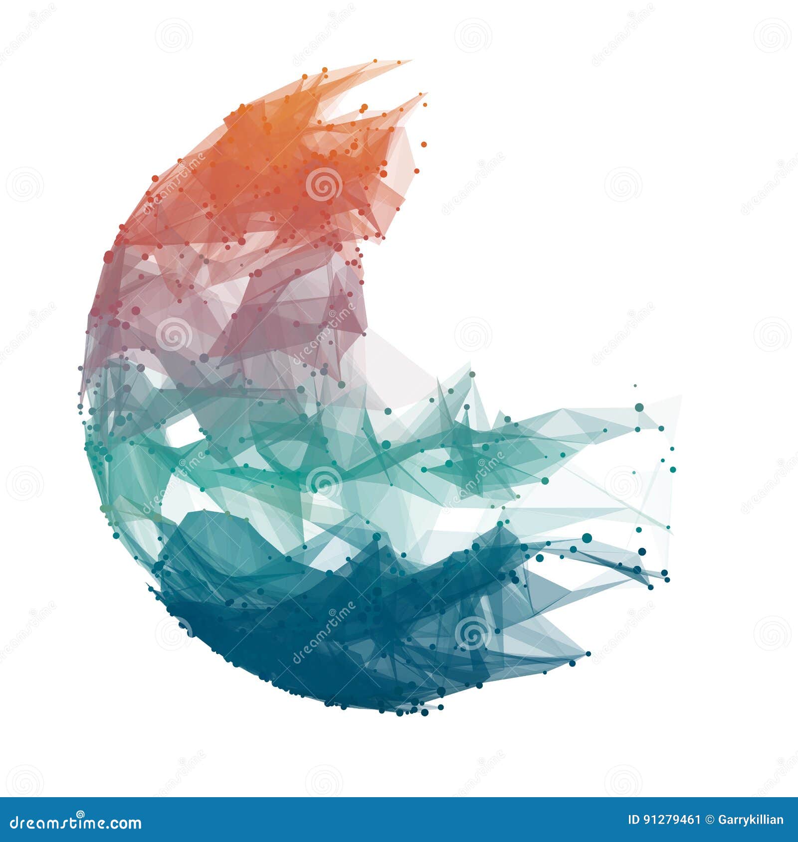 Abstract Vector Polygonal Cyber Sphere. Triangle Spherical Mesh ...