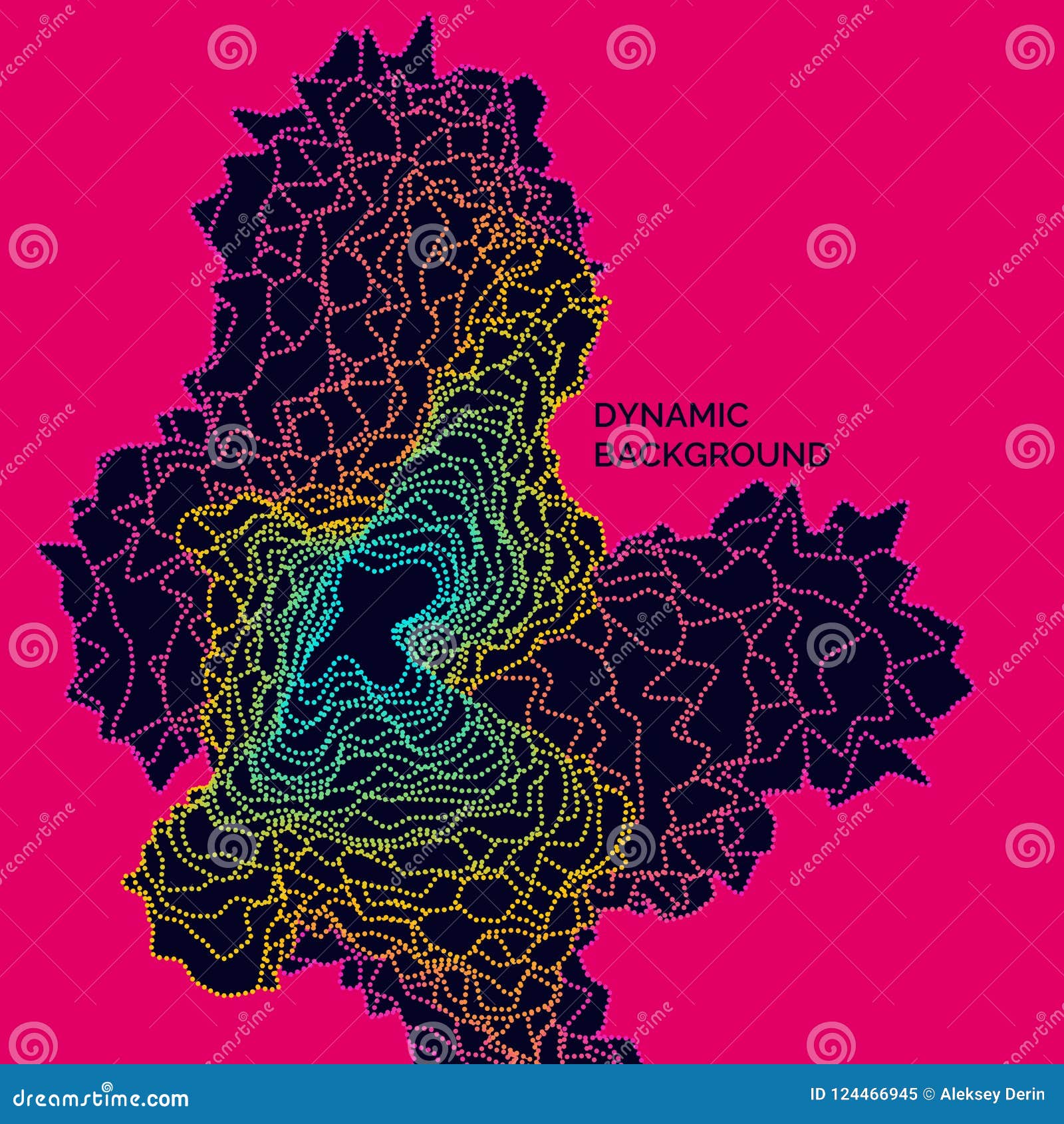 Abstract Vector Poster with Chaotic Shapes, Lines and Bright Dots in a ...