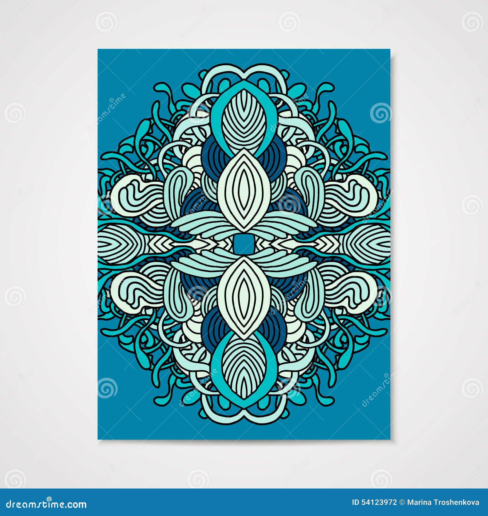 Abstract Vector Poster with Zentangle Ornament Stock Vector ...
