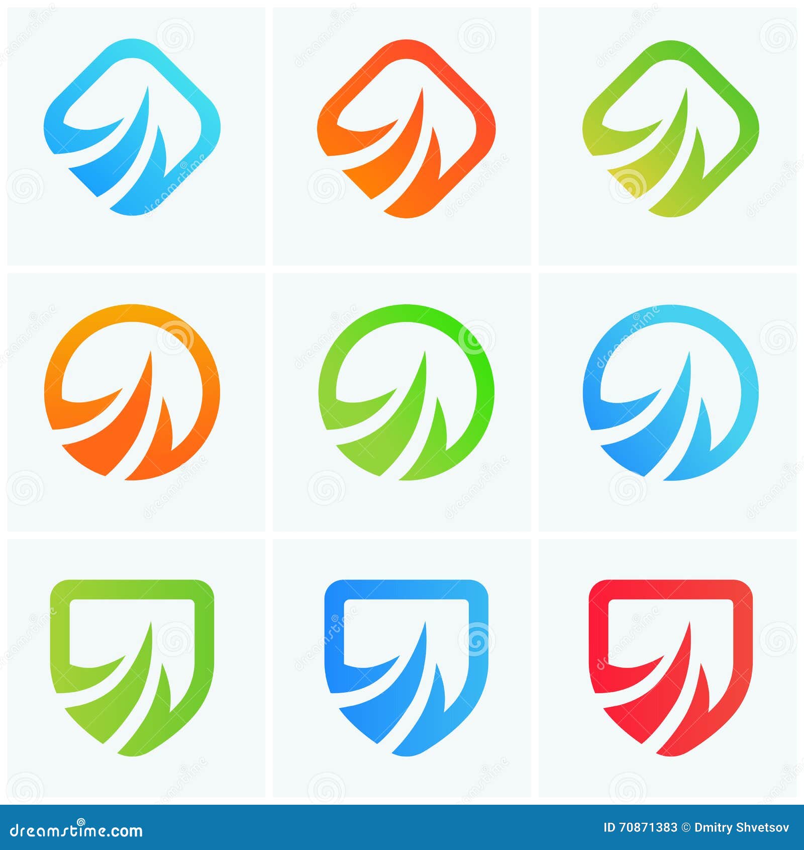 Abstract Vector Power Icons Company Logotypes Set Stock Vector ...