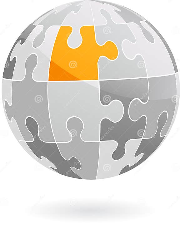 Abstract Vector Puzzle Piece Globe - Logo / Icon Stock Vector ...