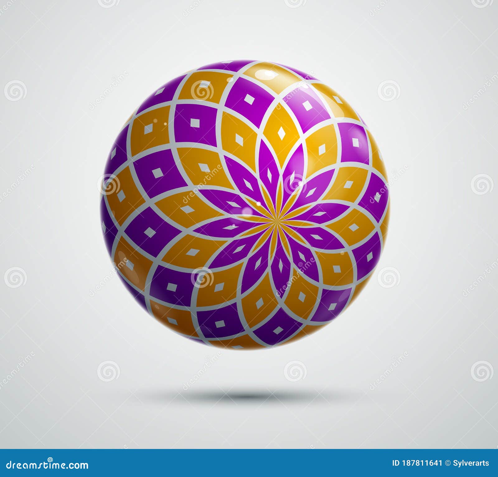 Abstract Vector Realistic Glossy Sphere, Beautiful Festive Ball ...