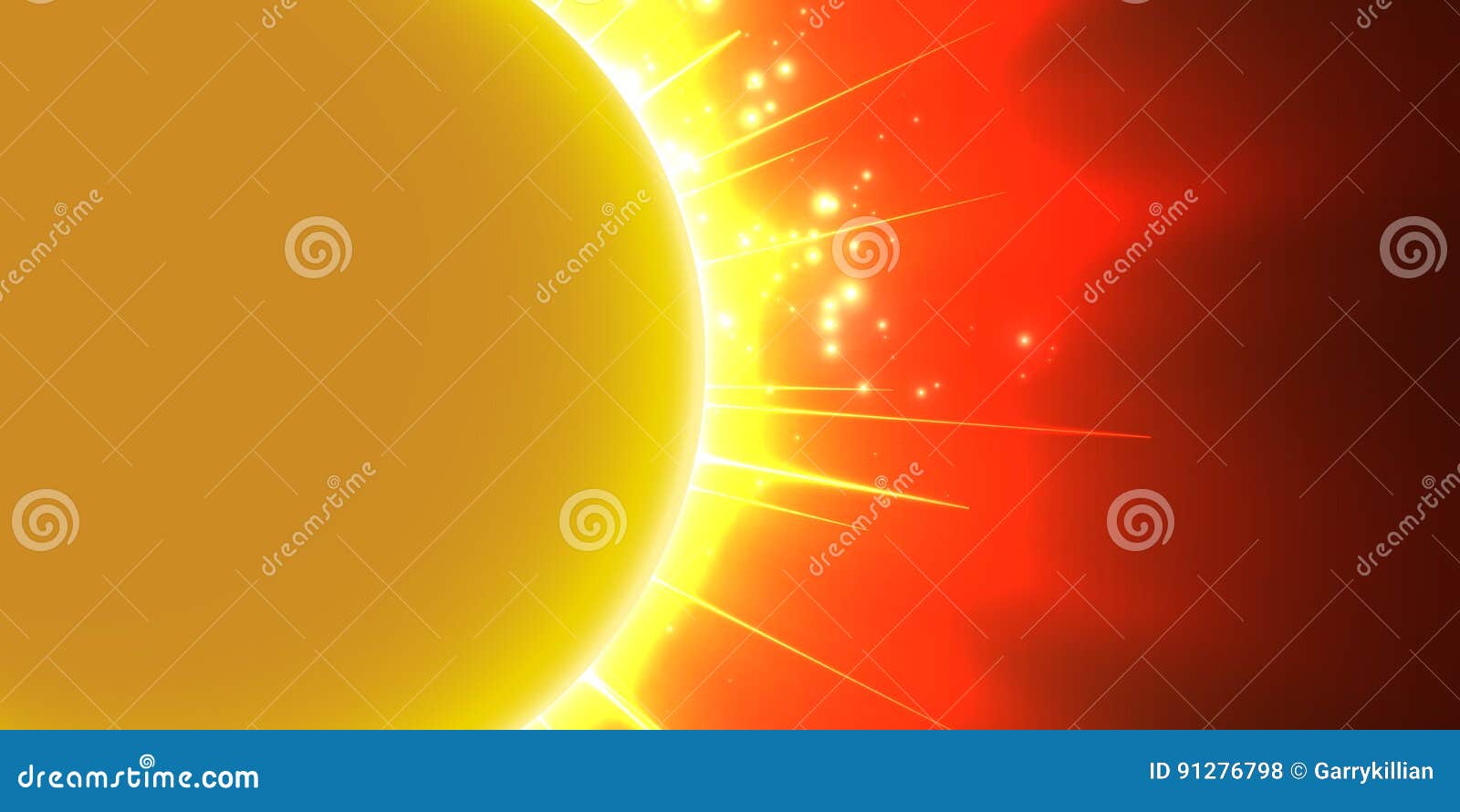 Abstract Vector Red Background with Planet and Eclipse of Its Star ...