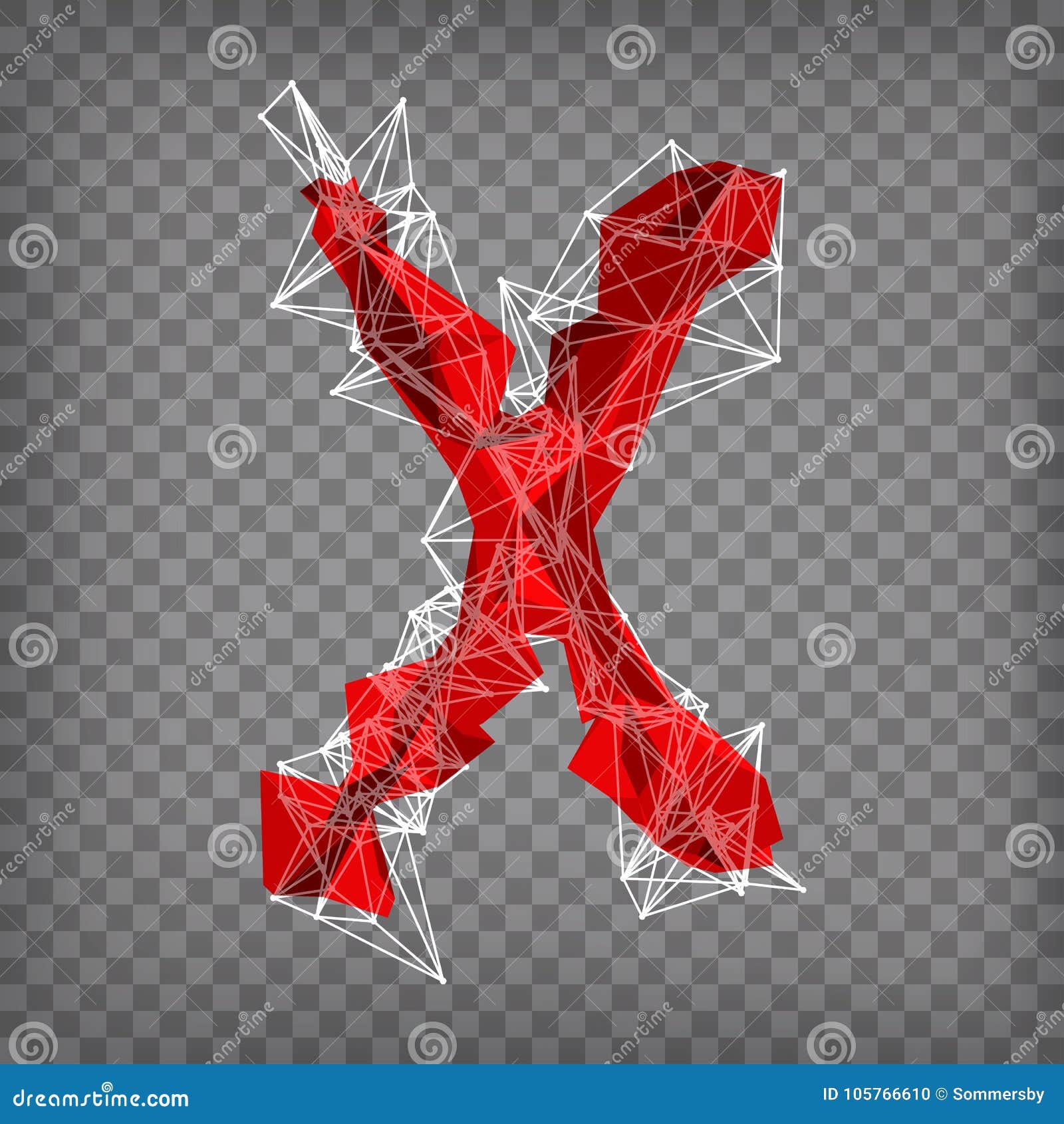Abstract Vector Red Modern Triangular Emblem of Type X on a Chequered ...