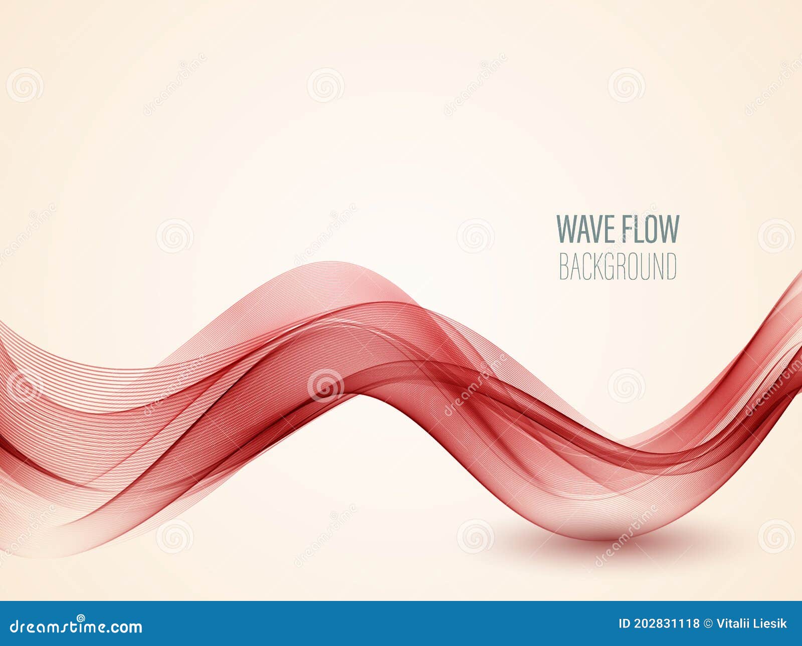 Abstract Vector Red Wave on Background Red Wave Flow Stock Vector ...
