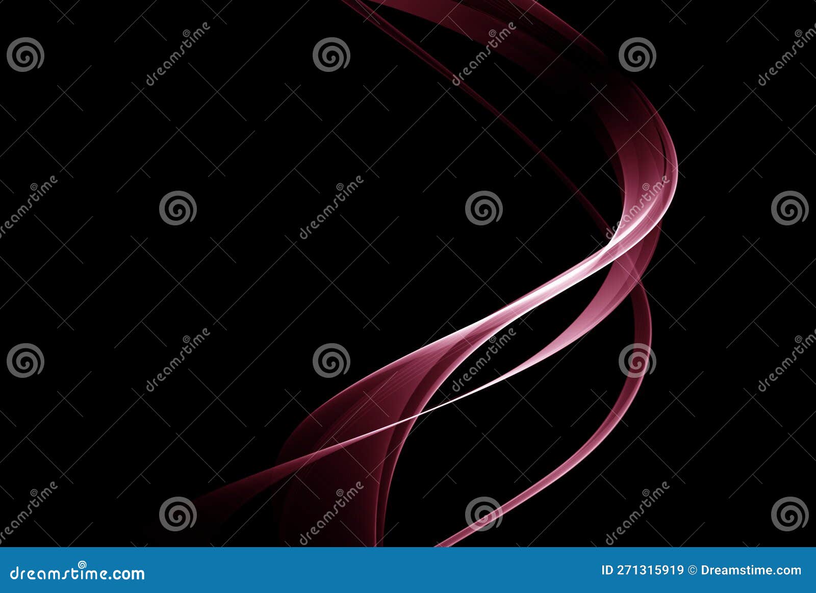 Abstract Vector Red Wave Design Element on Dark Background. Science or ...