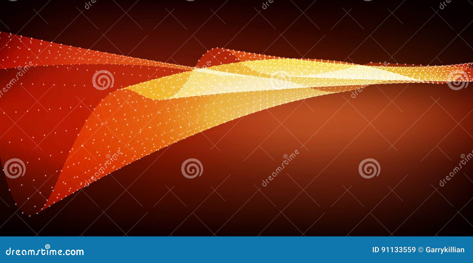 Abstract Vector Red Wave Mesh Background. Point Cloud Array. Chaotic ...