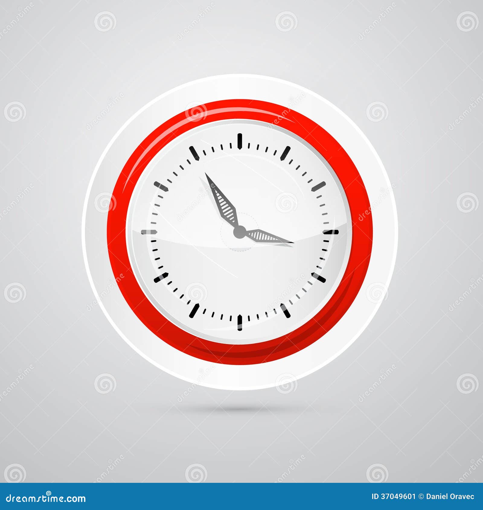 Abstract Vector Red and White Clock Stock Vector - Illustration of ...