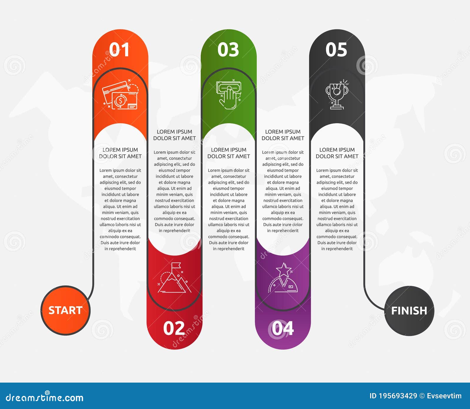 Abstract Vector Road Timeline Infographic. Vector Illustration With 5 ...
