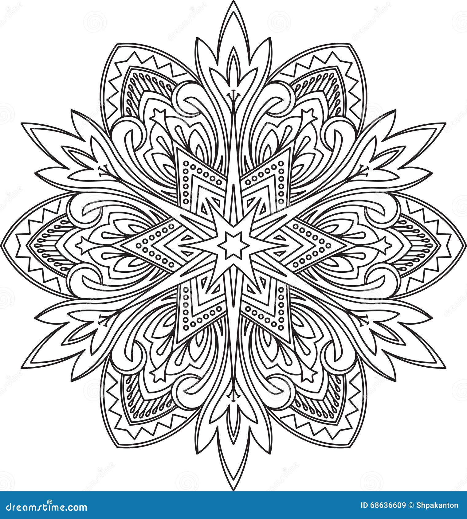Abstract Vector Round Lace Design - Mandala, Decorative Element Stock ...