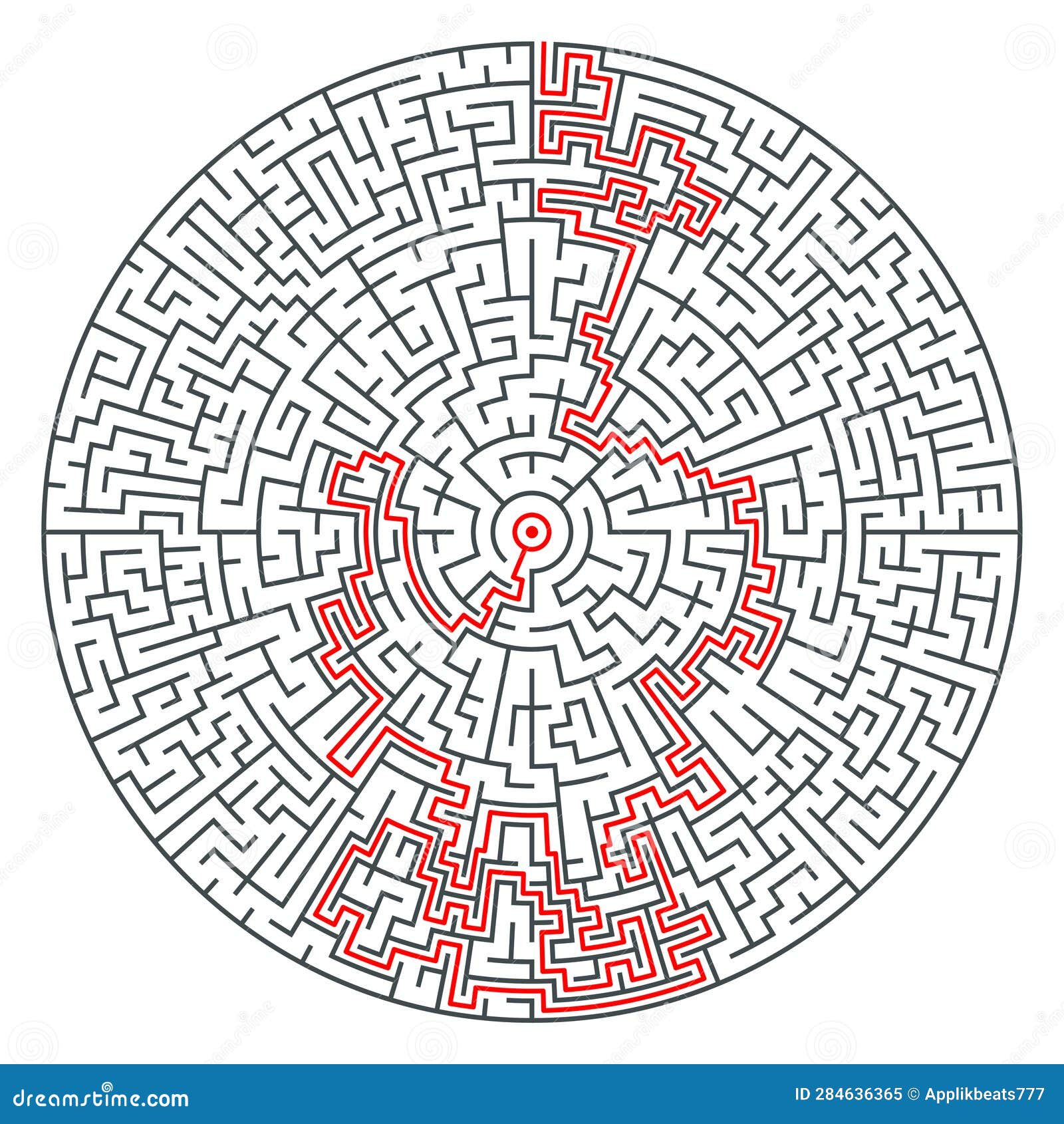 Abstract Vector Round Maze of High Complexity Stock Image - Image of ...