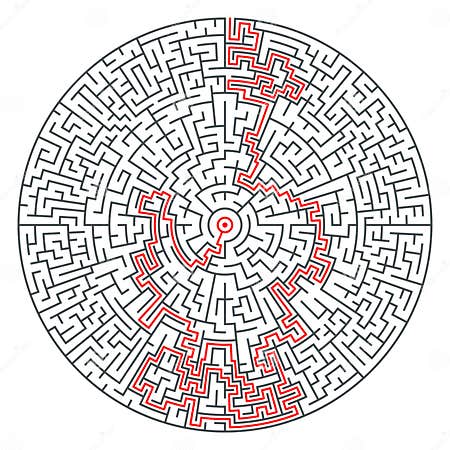 Abstract Vector Round Maze of High Complexity Stock Image - Image of ...