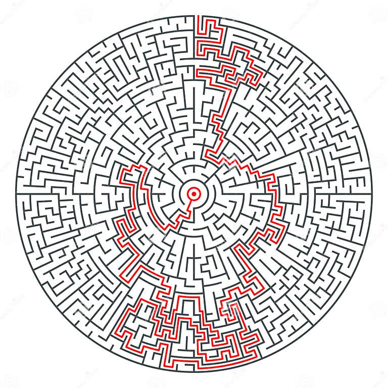 Abstract Vector Round Maze of High Complexity Stock Vector - Illustration of idea, mystery ...
