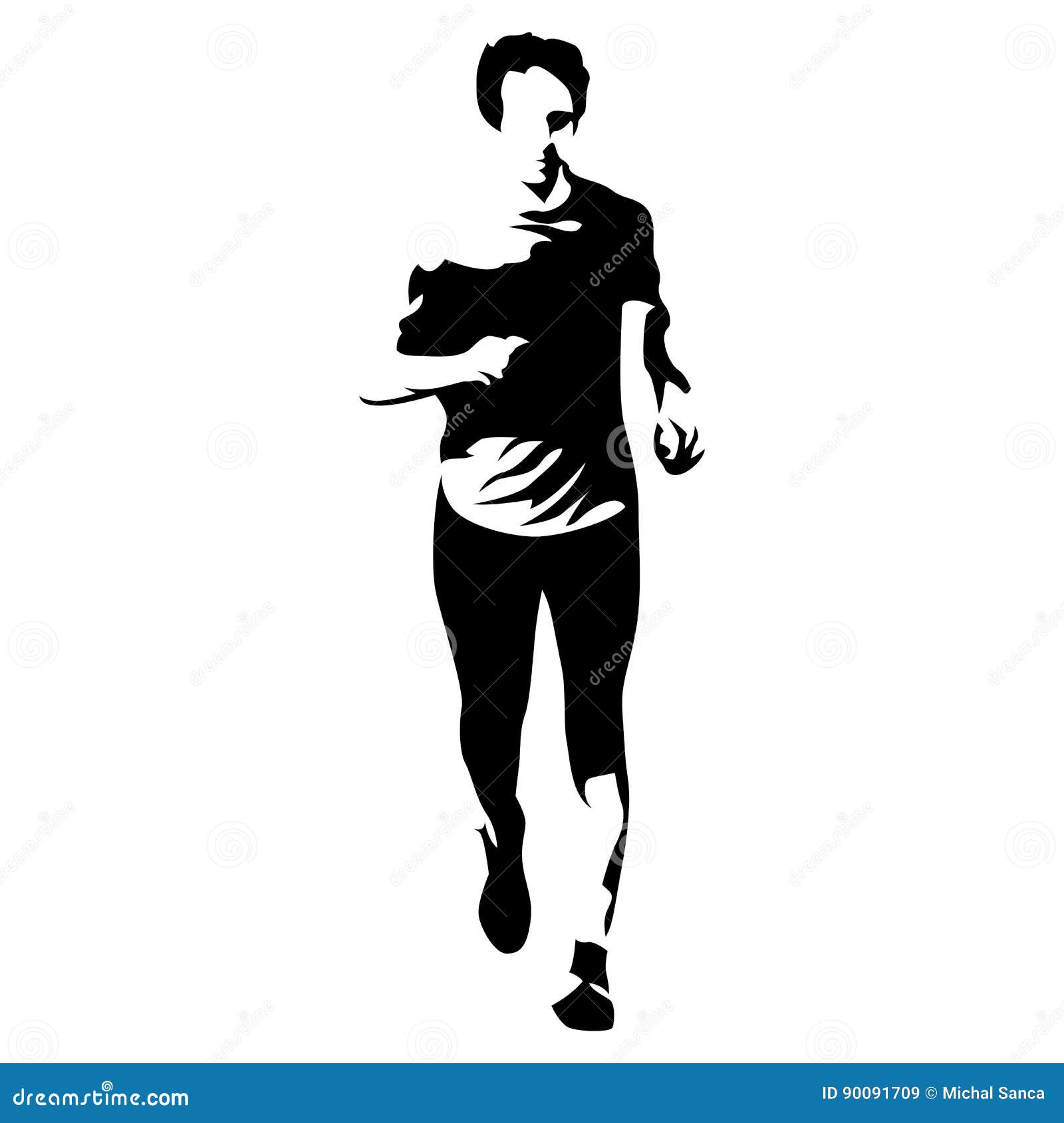 Abstract Vector Runner, Front View Stock Vector - Illustration of ...