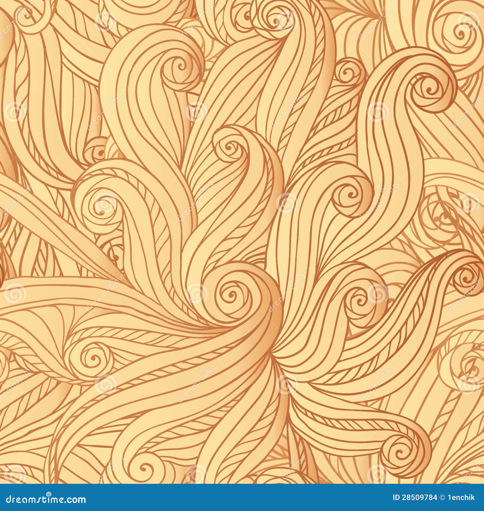 Abstract Vector Seamless Hand-drawn Hair Pattern Stock Vector ...