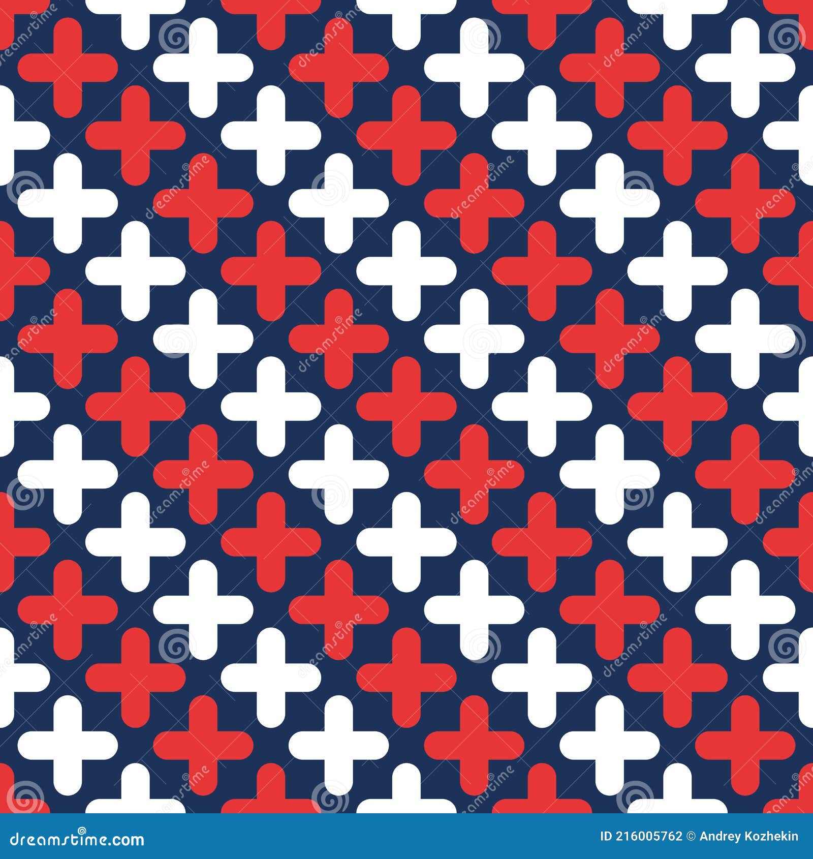 Abstract Vector Seamless Medical Pattern with Rounded Red and White ...