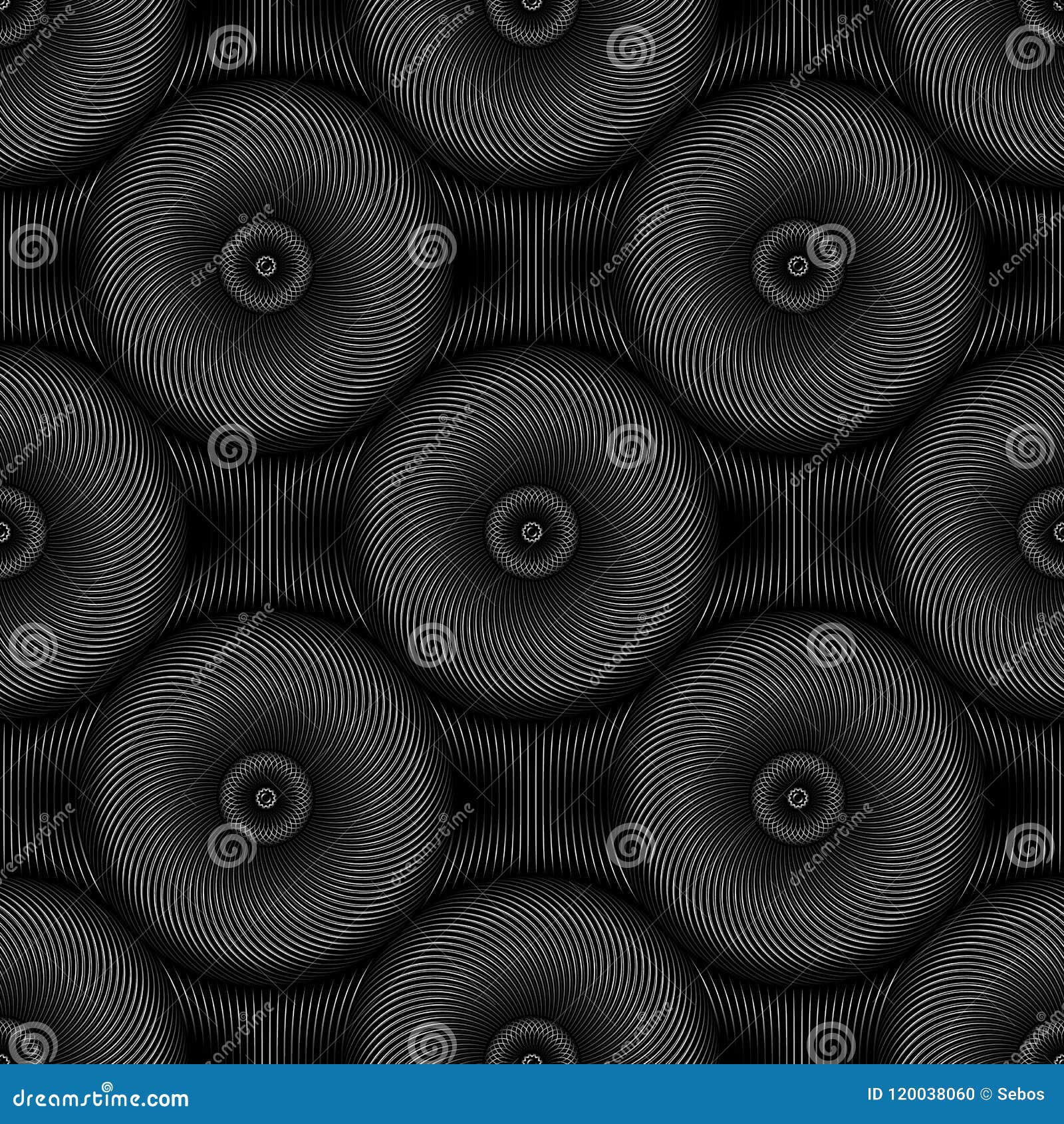 Abstract Vector Seamless Moire Pattern with Lines. Graphic Black and ...