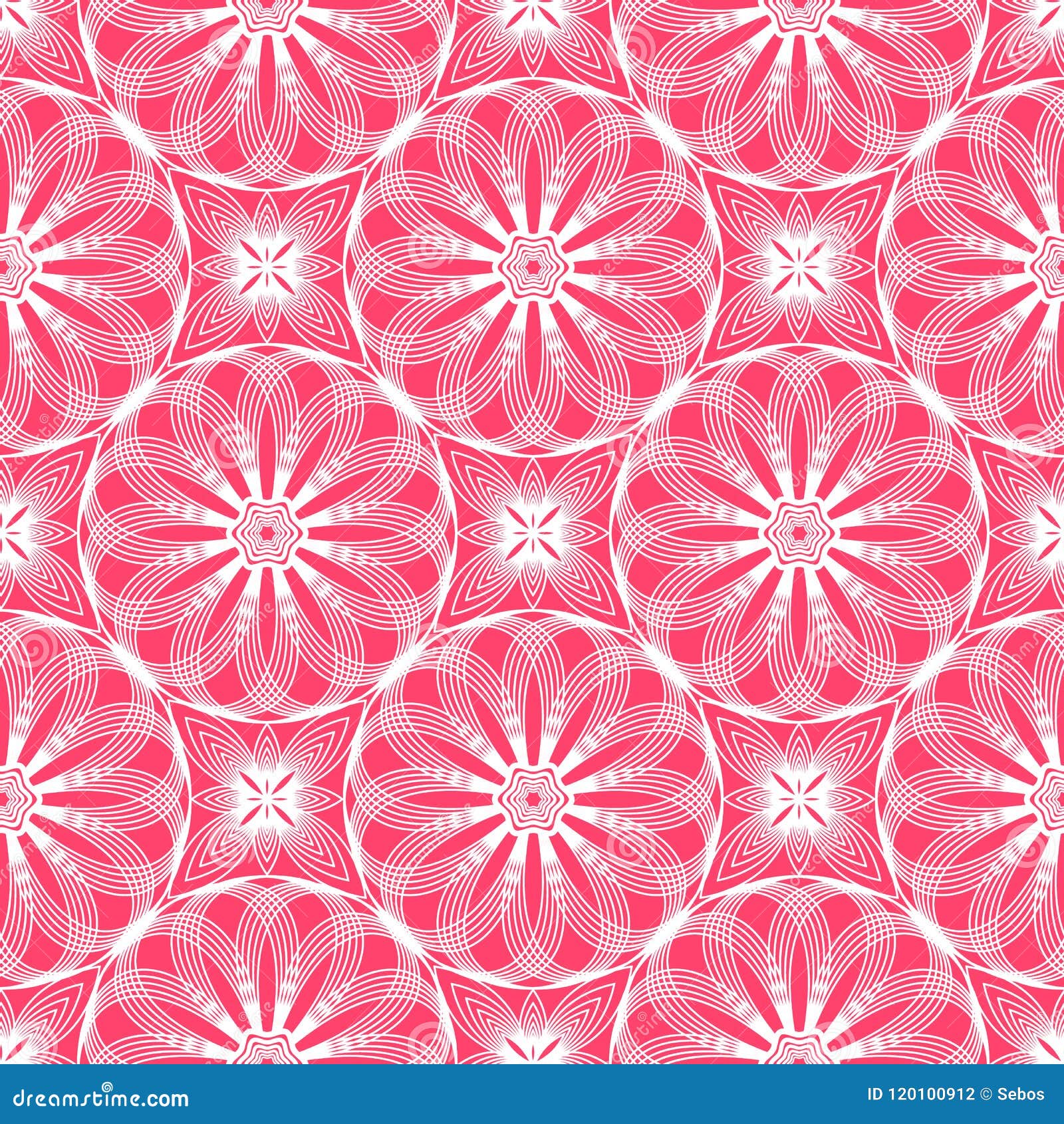 Abstract Vector Seamless Moire Pattern with Lines. Graphic Lace ...