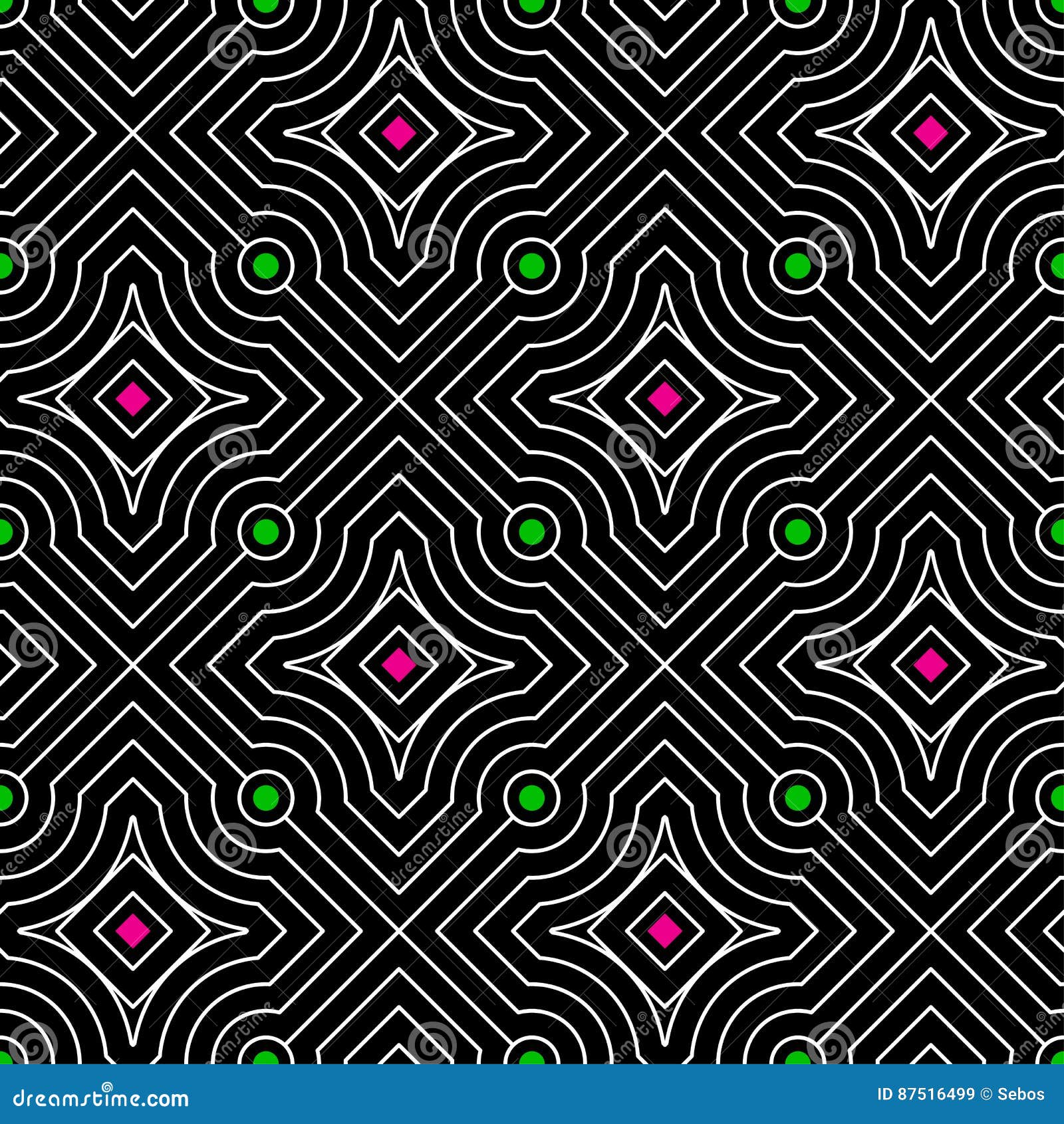 Abstract Vector Seamless Moire Pattern with Waving Circle Lines ...