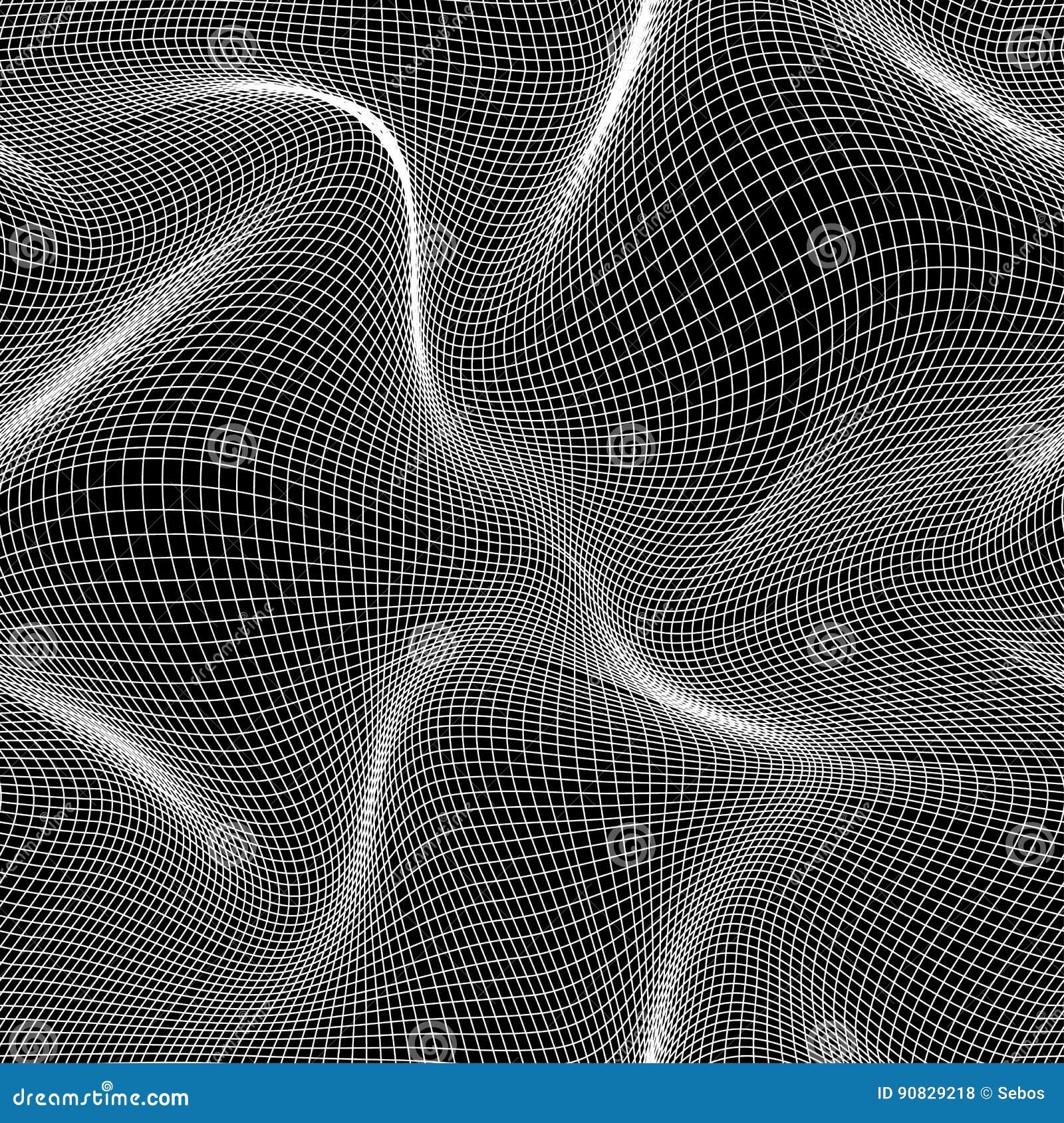 Abstract Vector Seamless Moire Pattern With Waving Curling Lines