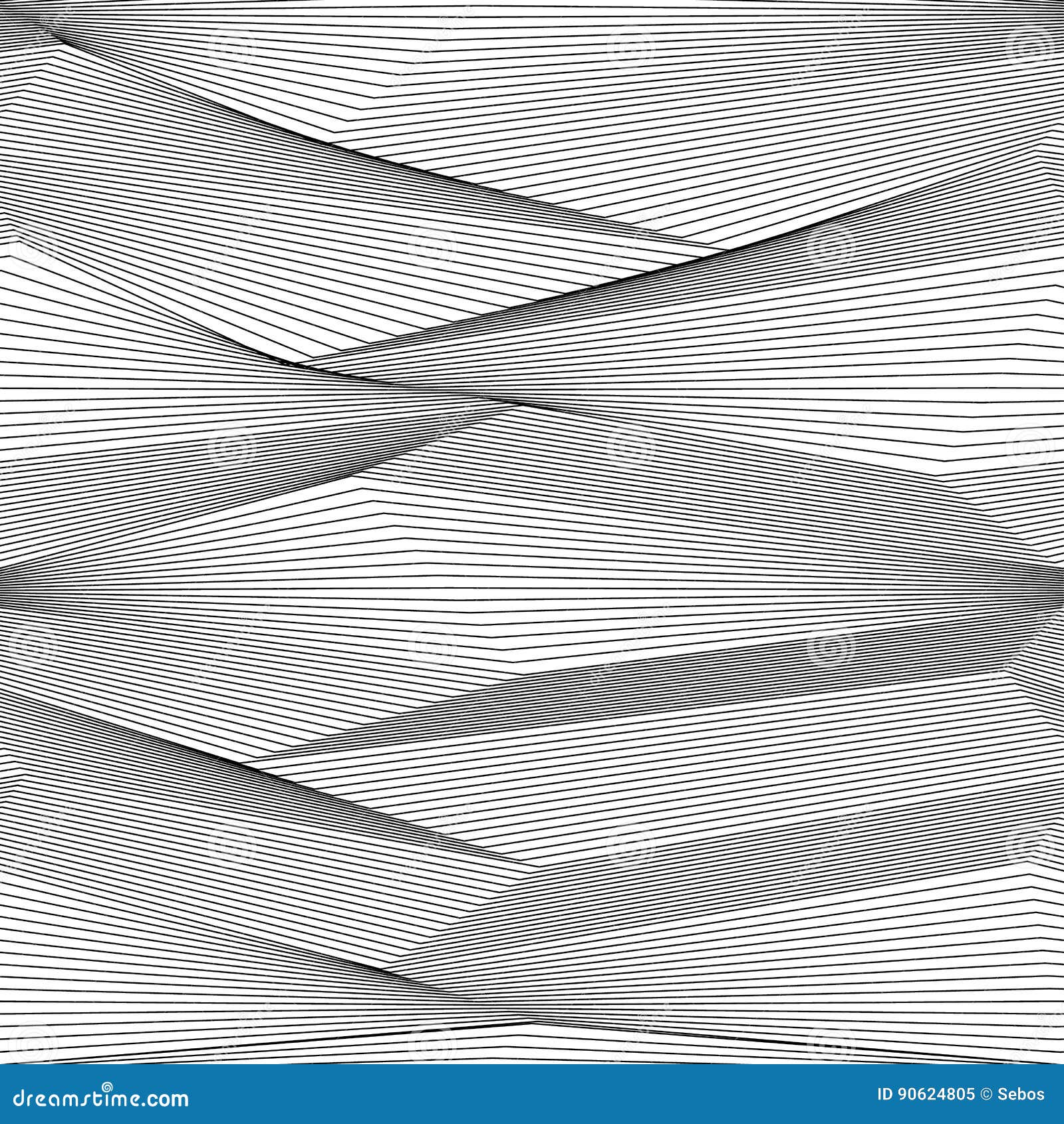 Abstract Vector Seamless Moire Pattern with Zigzag Curling Lines ...