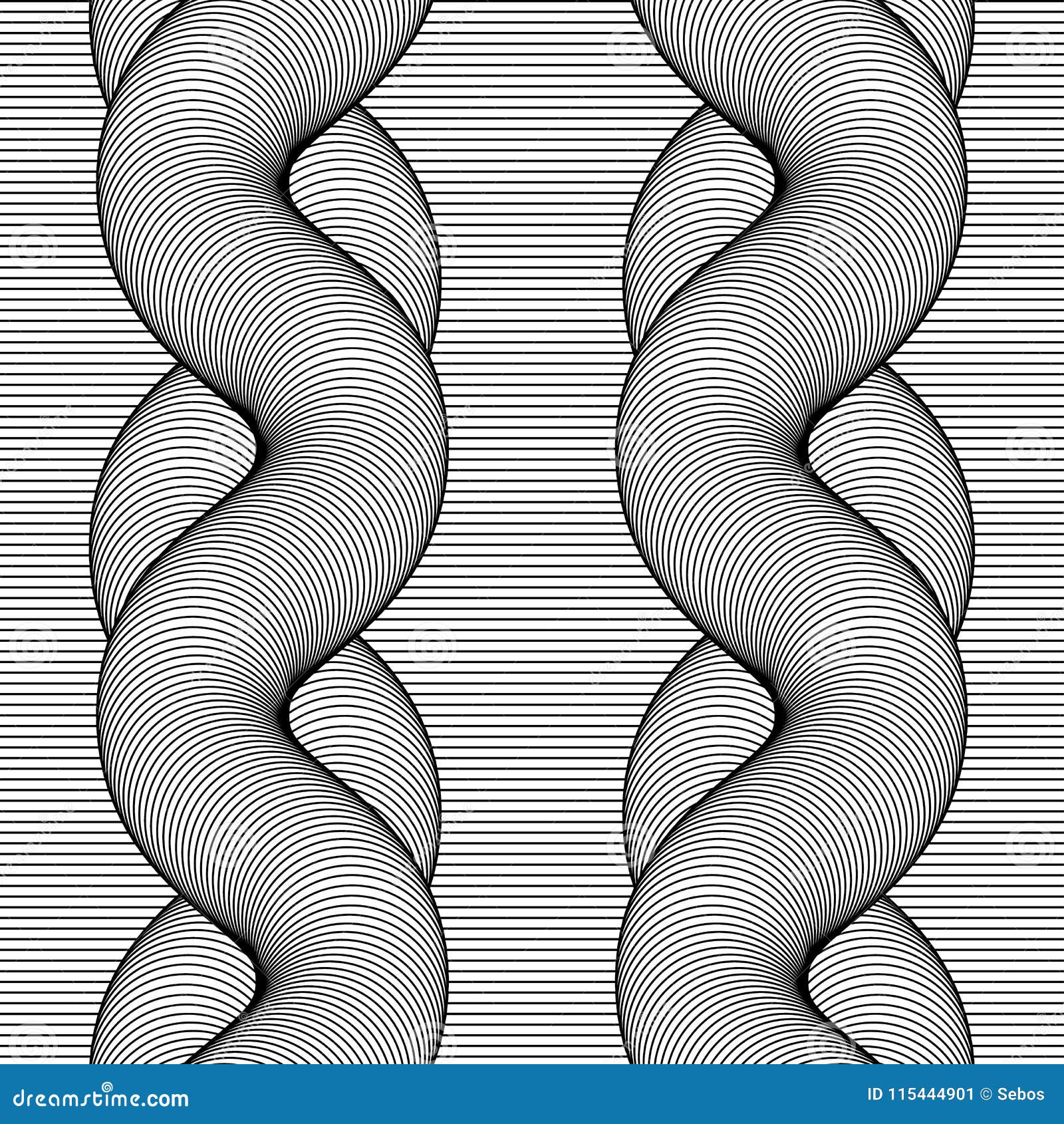 Abstract Vector Seamless Op Art Pattern. Stock Vector - Illustration of ...