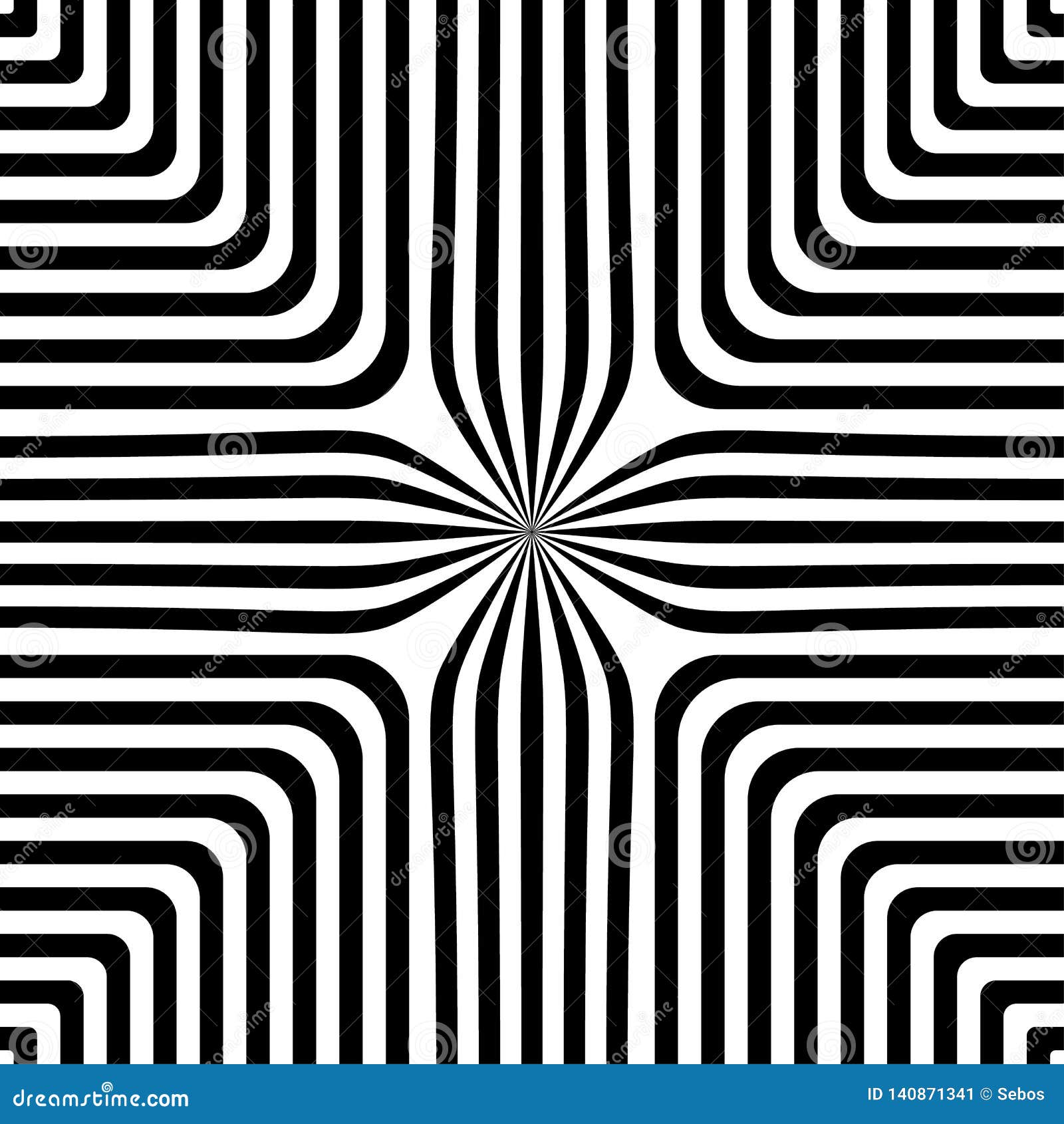 Abstract Vector Seamless Op Art Pattern. Black and White Pop Art ...