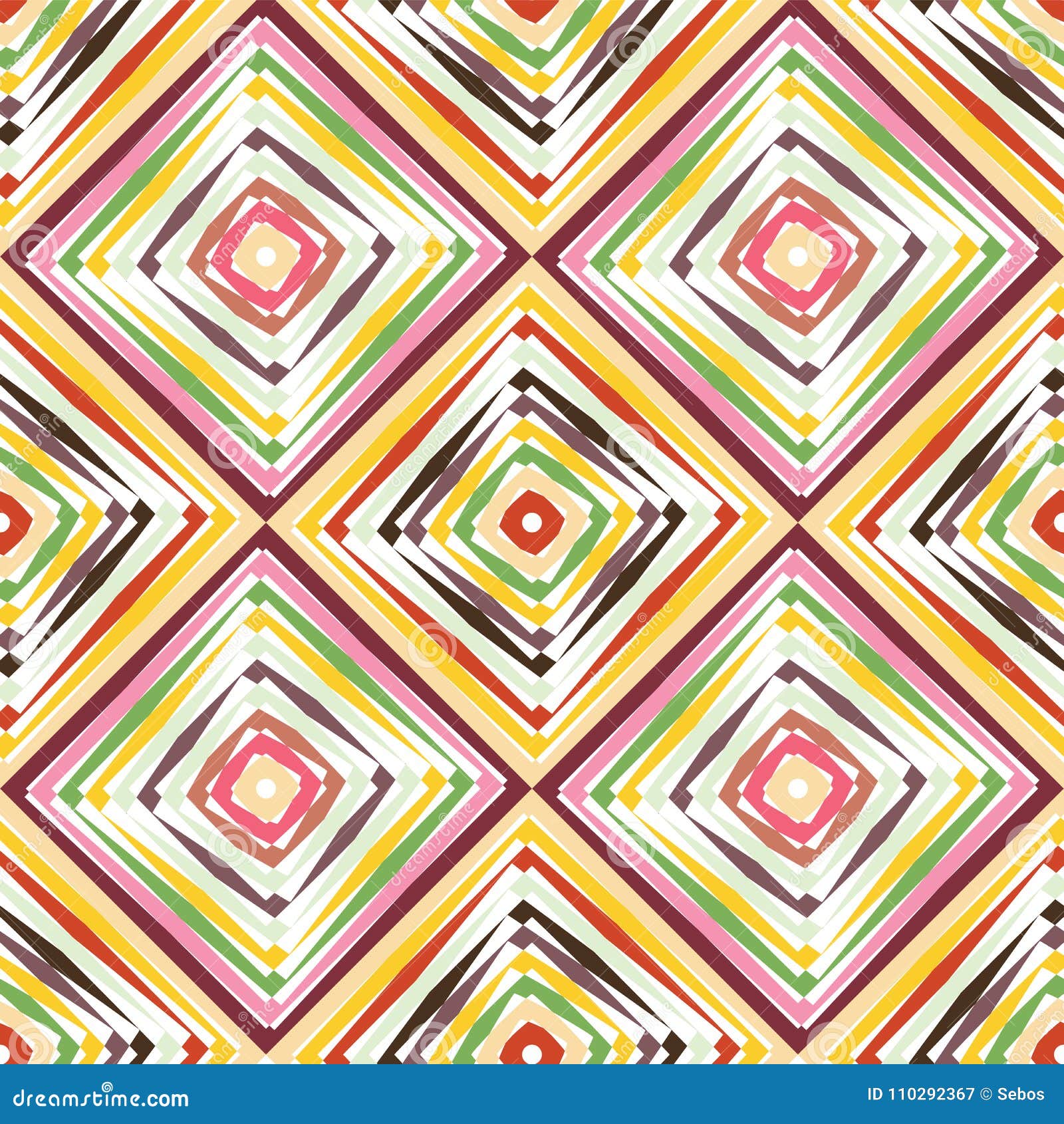 Abstract Vector Seamless Op Art Pattern. Color Pop Art, Graphic ...