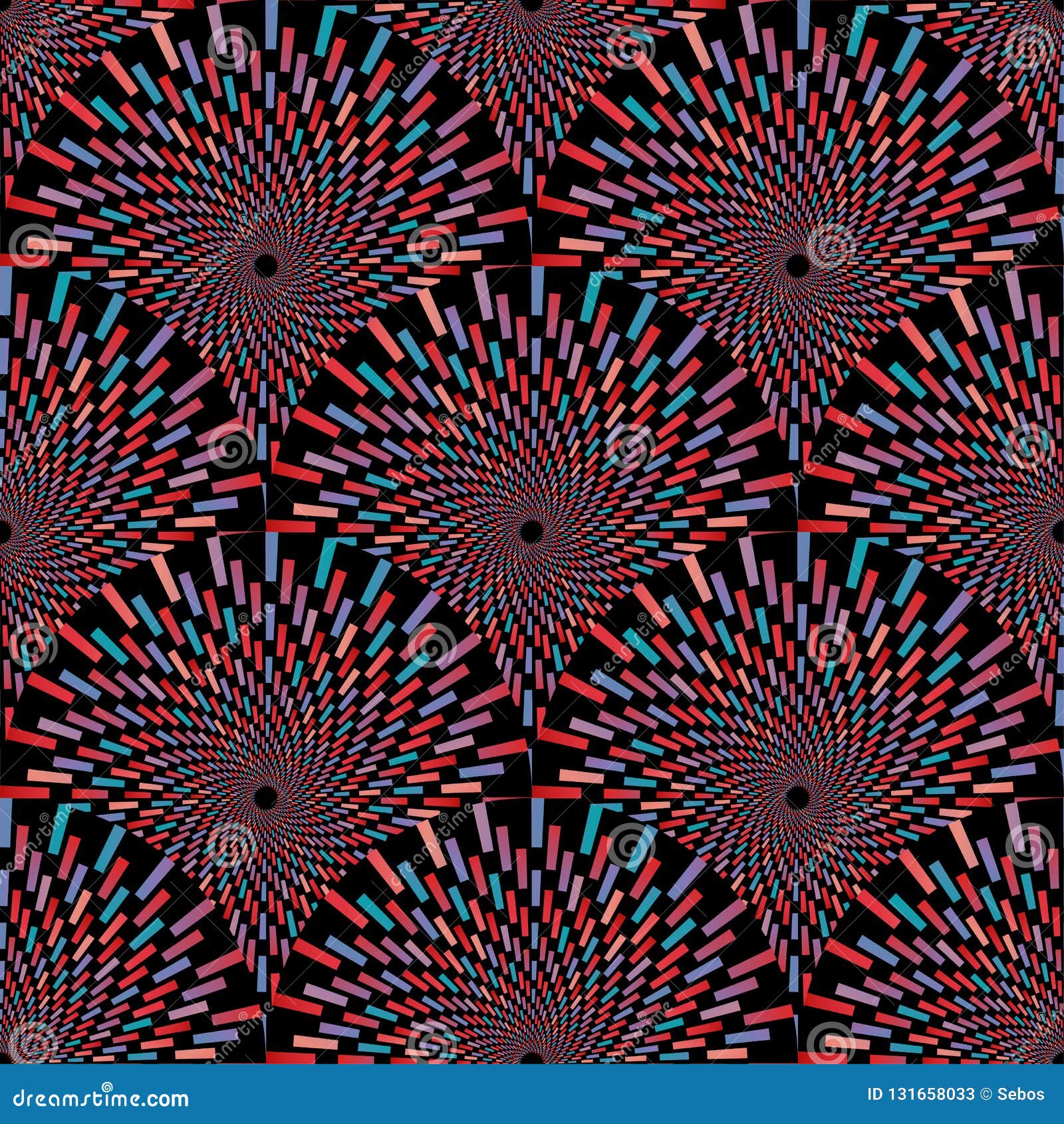 Abstract Vector Seamless Op Art Pattern. Colorful Pop Art, Graphic ...
