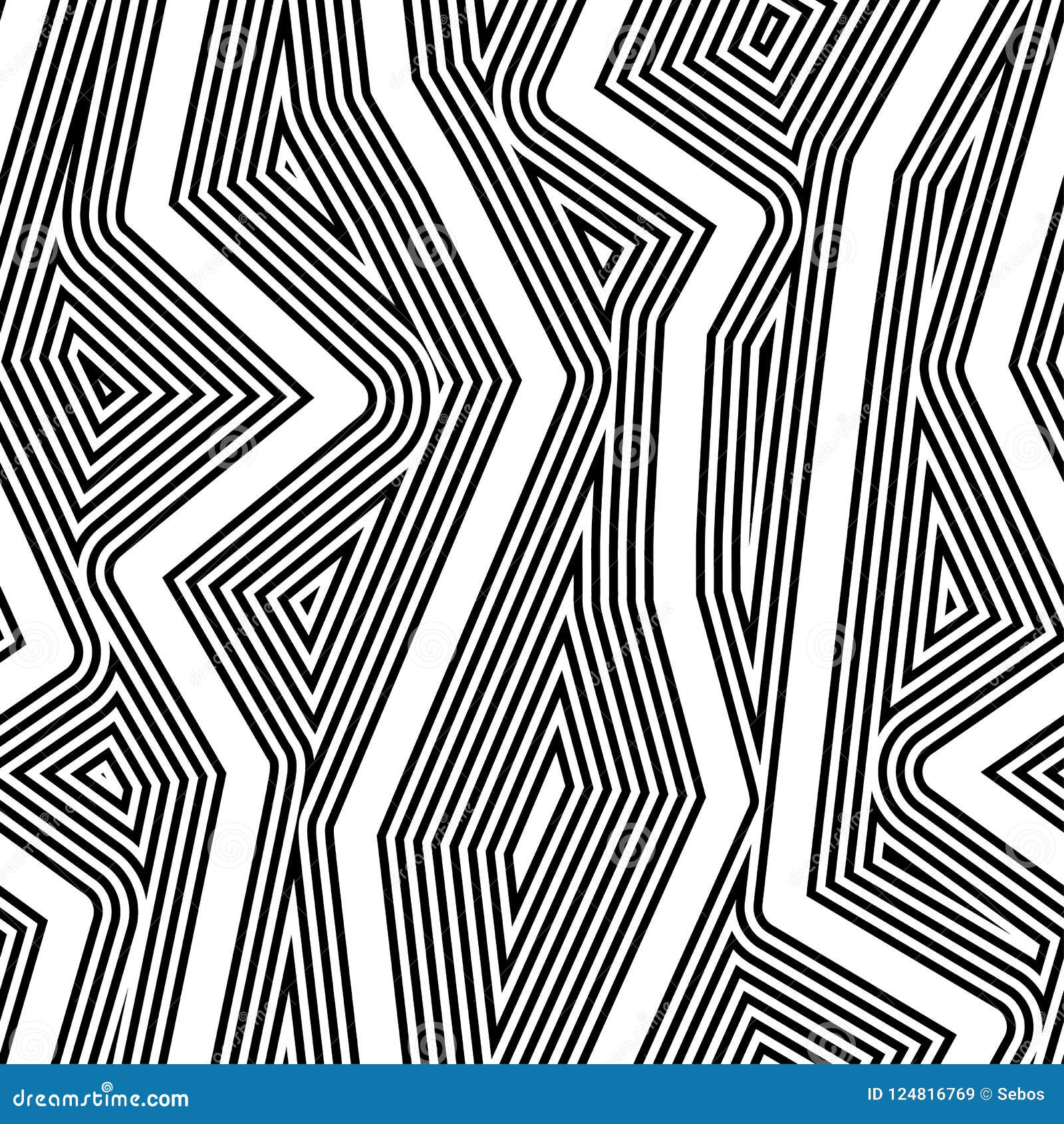 Abstract Vector Seamless Op Art Pattern. Pop Art, Graphic Ornament ...