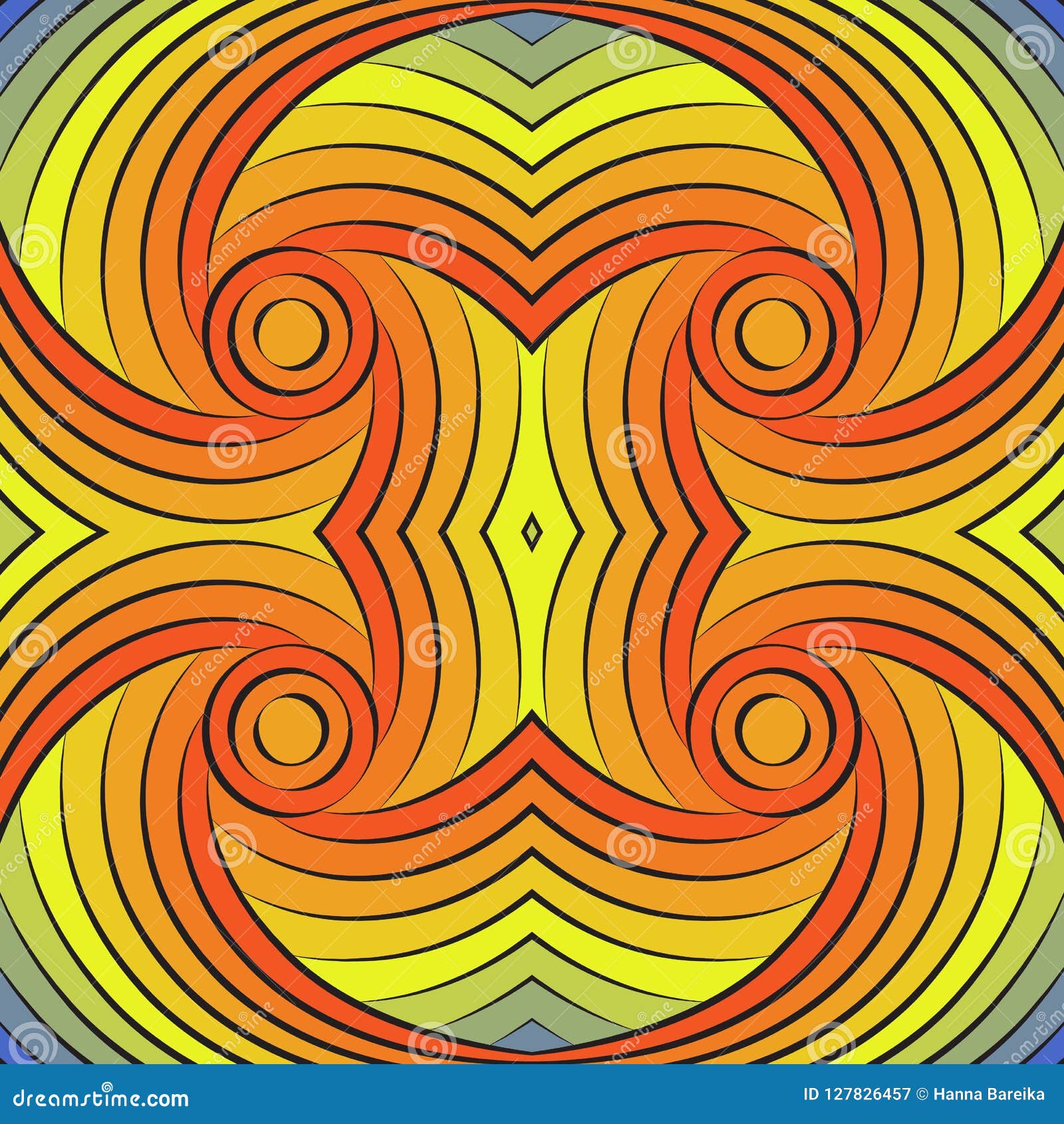 Abstract Vector Seamless Pattern. Geometric Curve Elements. Stock ...